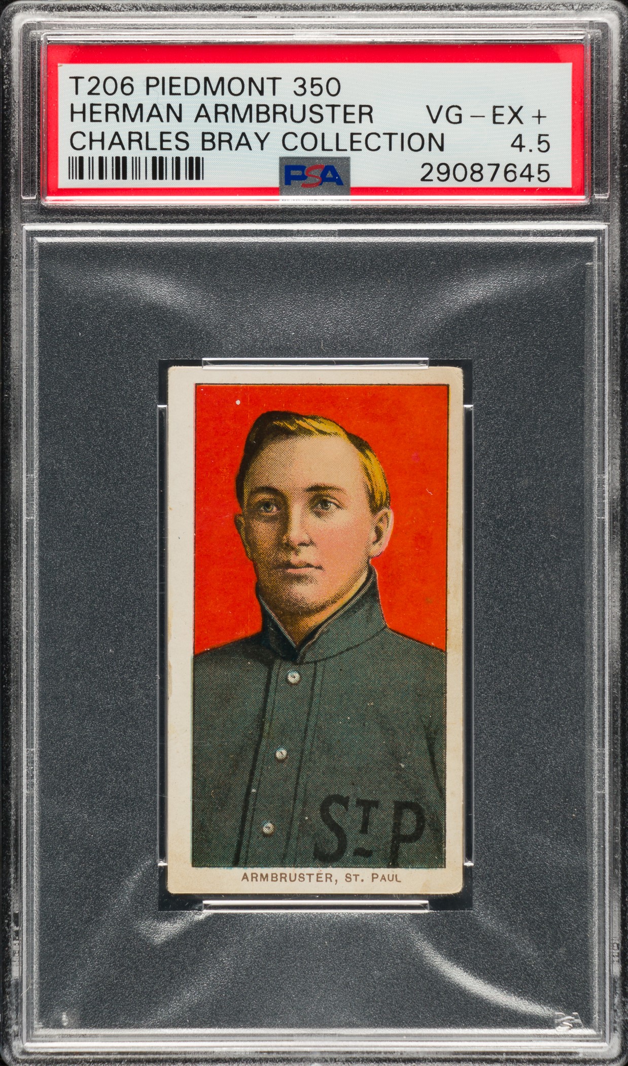 1909-1911 T206 White Border Herman Armbruster PSA VG-EX+ 4.5 (Charles ...
