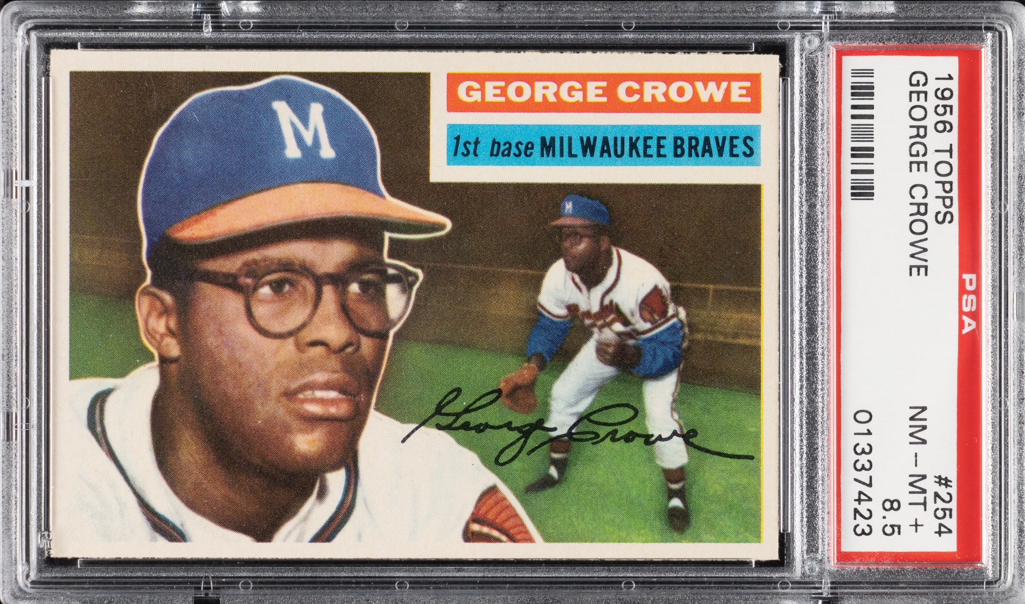 1956 Topps #254 George Crowe PSA NM-MT+ 8.5 | REA Archive