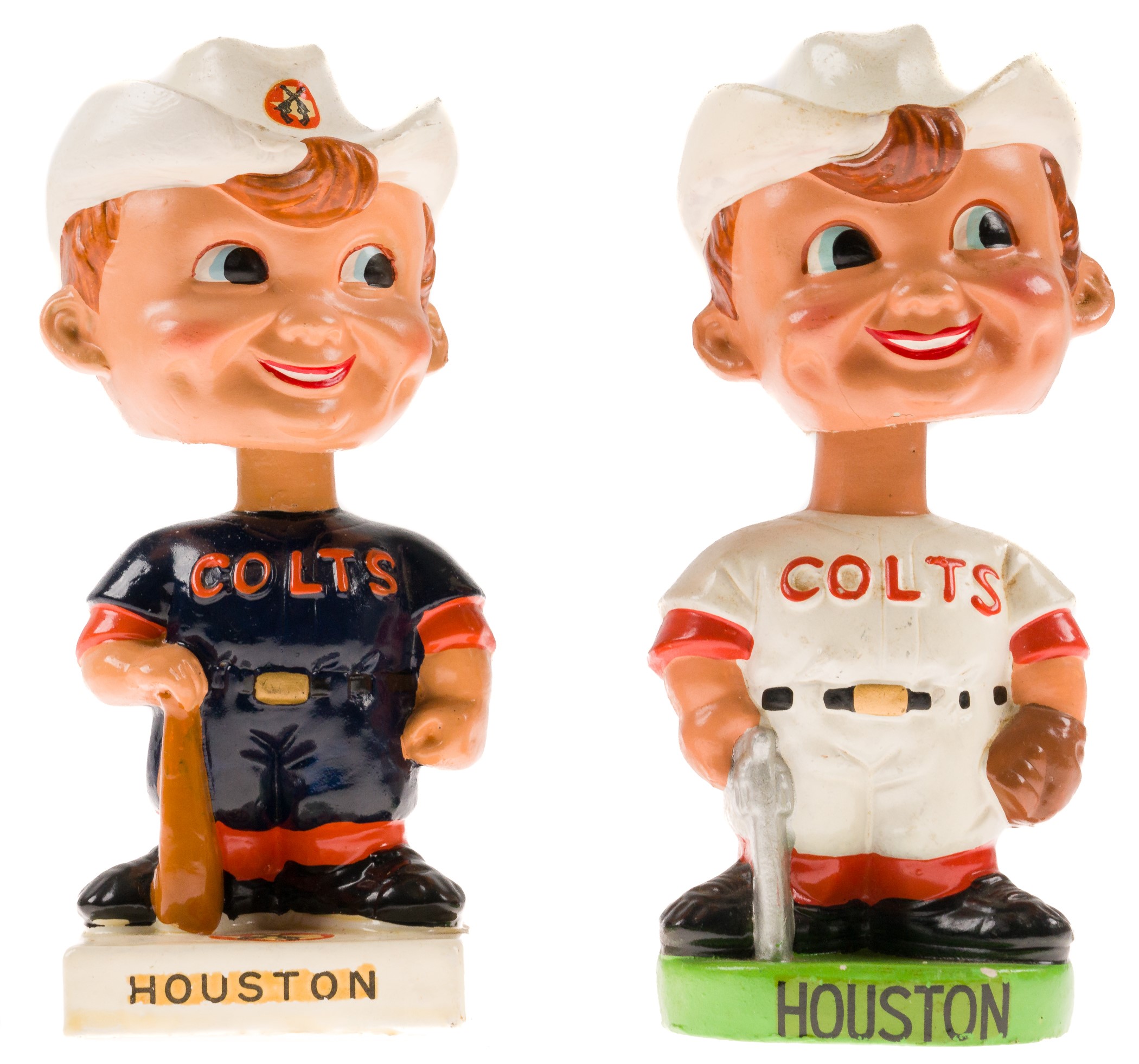 Pair of 1961-1963 Houston Colt .45s Blue and White Uniform Bobbing-Head ...