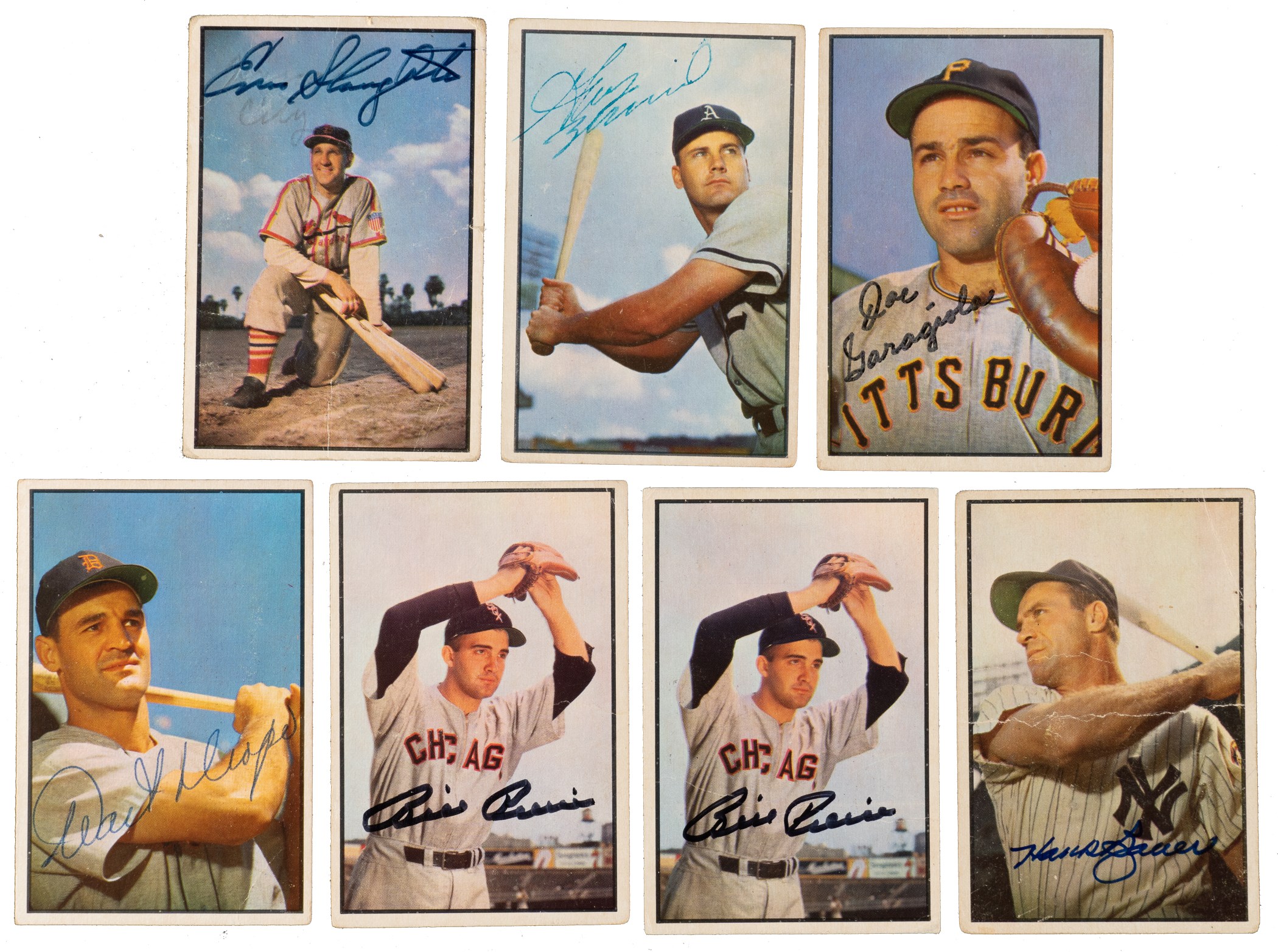 Signed 1953 Bowman Color Collection (15) Including Duke Snider and Enos ...