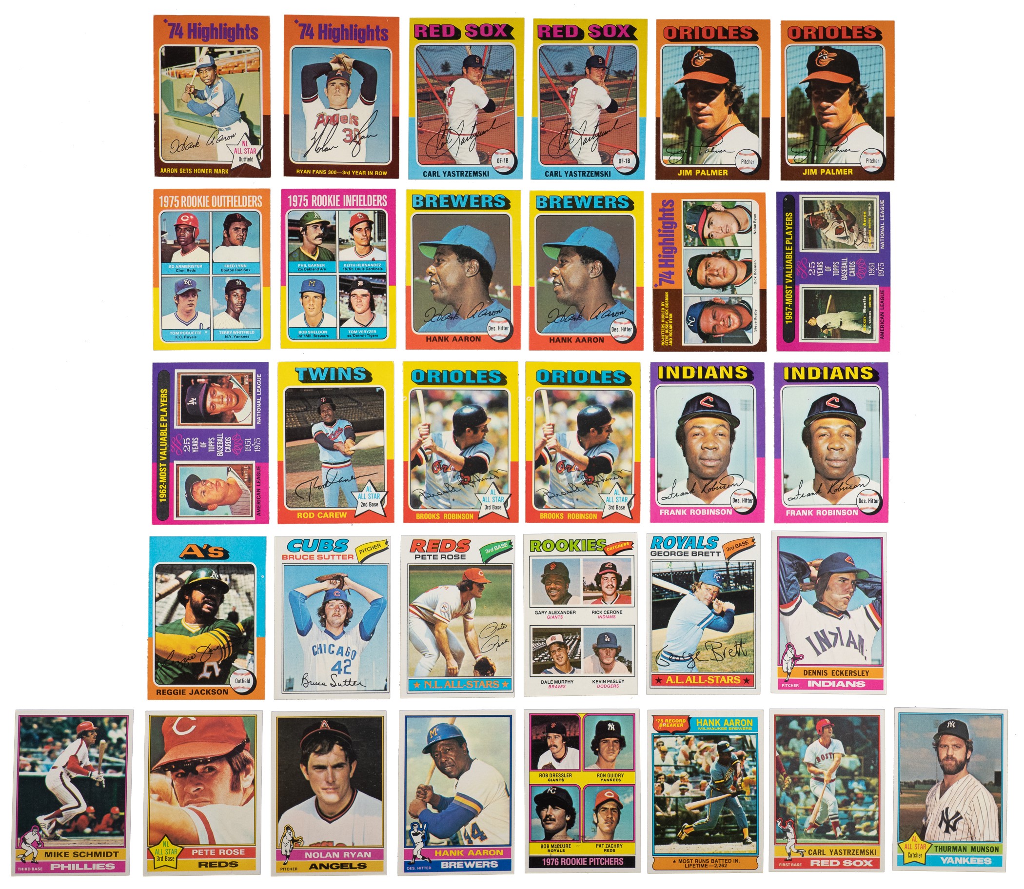 1975 to 1977 Topps Complete and Partial Set Trio (3 Sets, 1,960 Cards ...