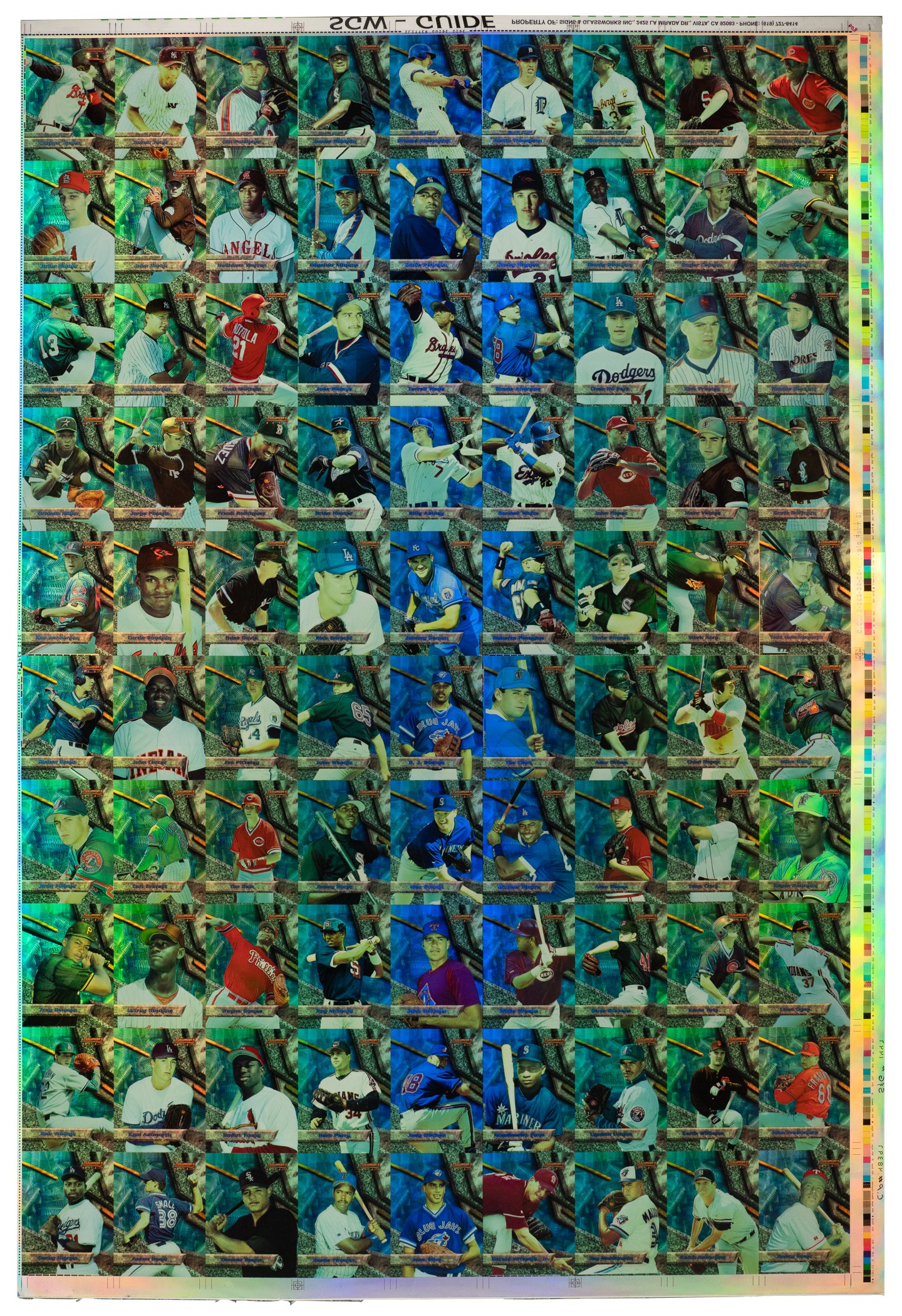 1994 Bowman's Best Red and Blue Refractor Uncut Sheet Pair (2 Sheets ...