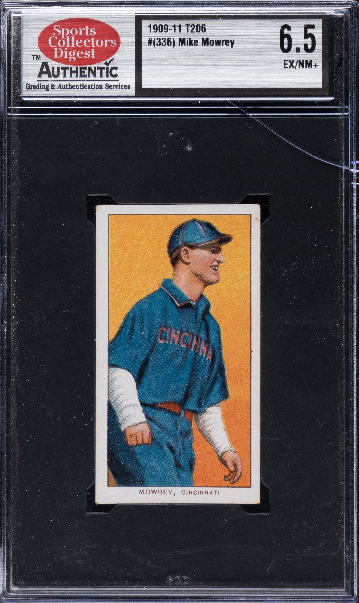 1909-1911 T206 White Border Mike Mowrey SCD EX/NM+ 6.5 | REA Archive