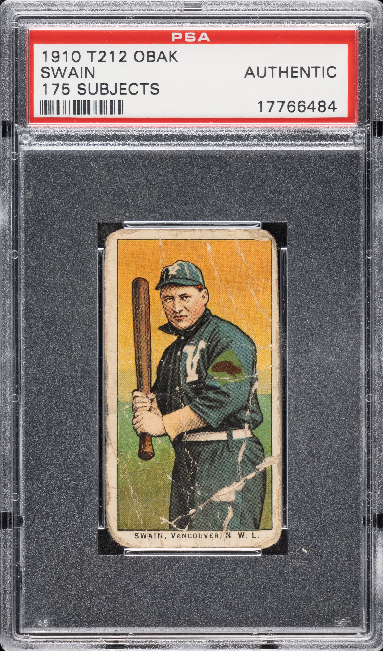 1911 T212 Obak Cigarettes Cy Swain PSA Authentic - Interesting Printing ...