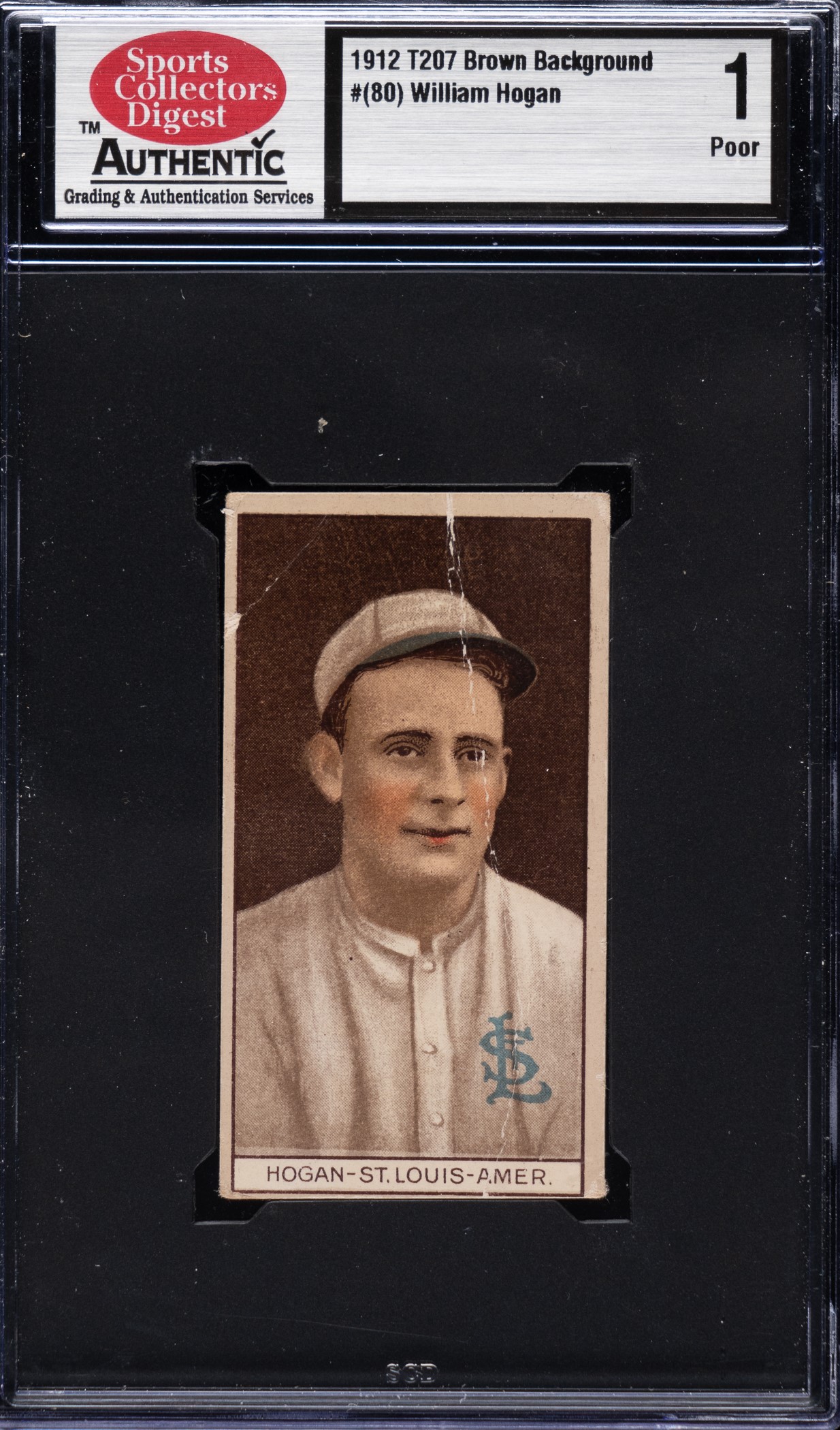 1912 T207 Brown Background William Hogan SCD POOR 1 | REA Archive