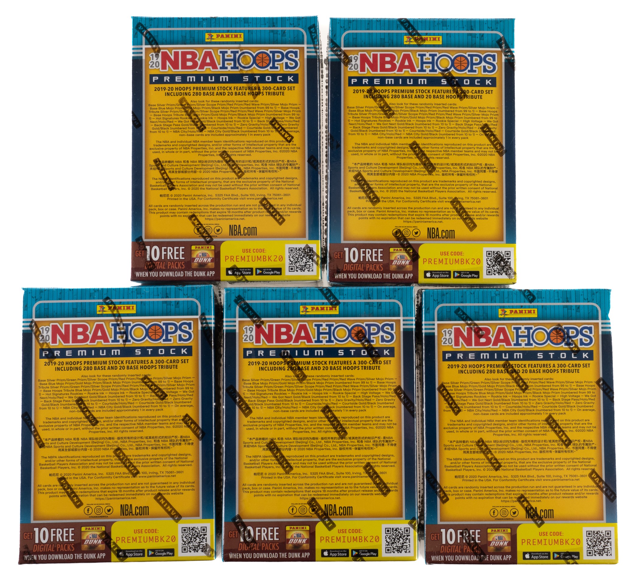 2019-2020 Panini NBA Hoops Premium Stock Basketball Blaster Box ...