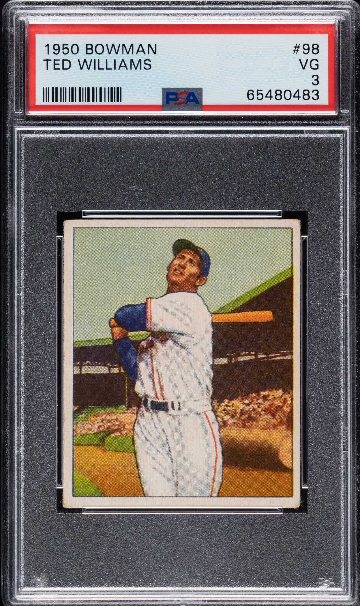1950 Bowman #98 Ted Williams PSA VG 3 | REA Archive