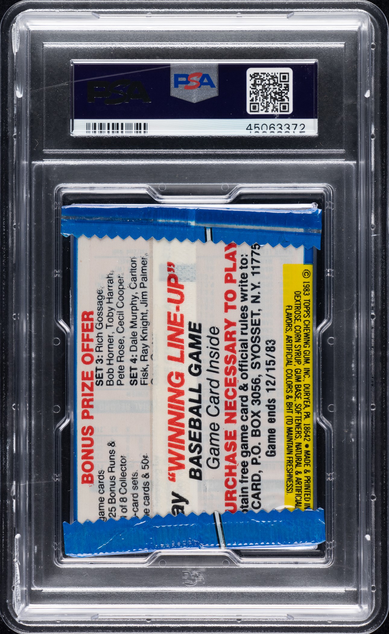 1983 Topps "Michigan Test" Unopened Wax Pack PSA GEM MINT 10 | REA Archive