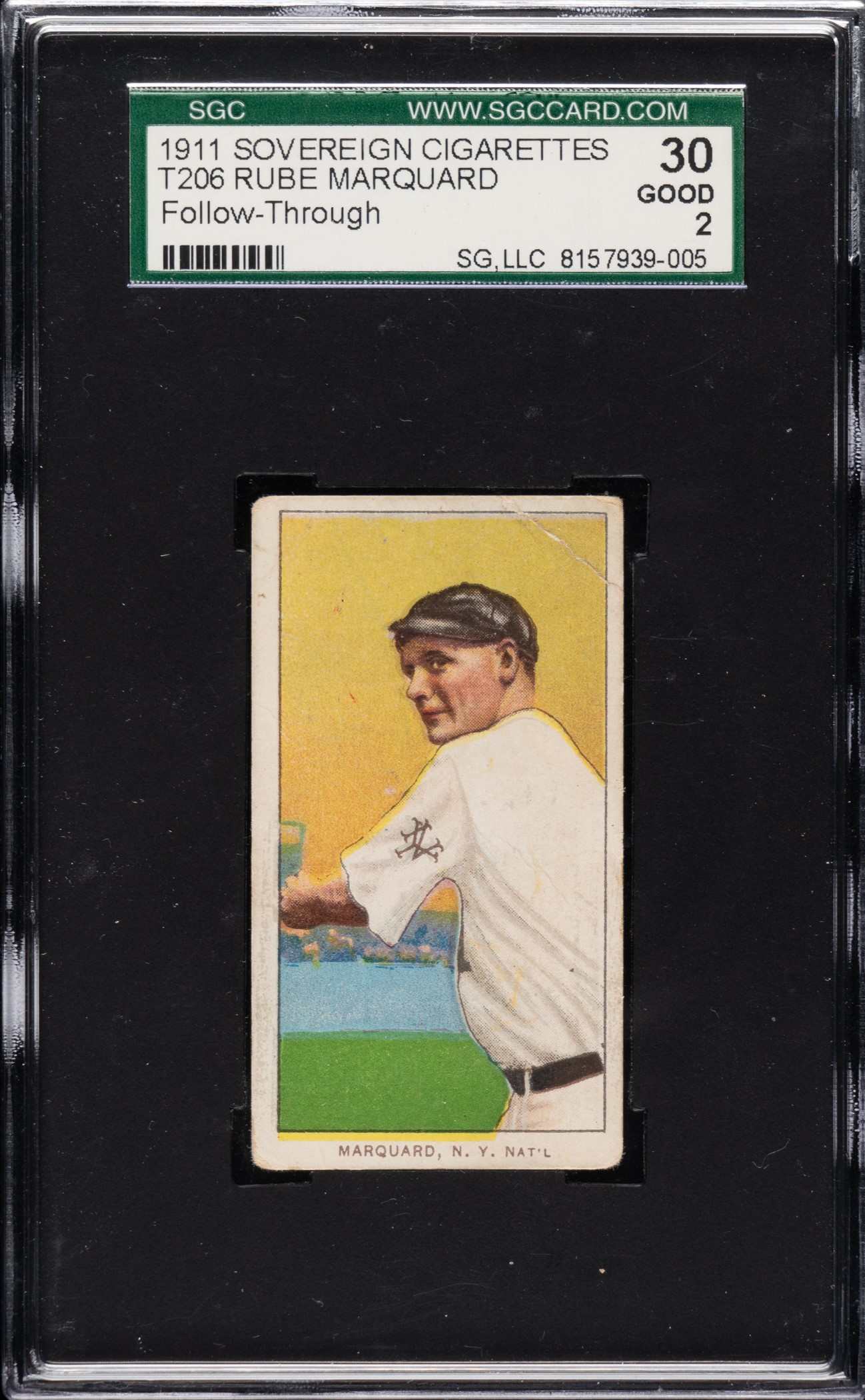 1909-1911 T206 White Border Rube Marquard Follow-Through SGC GOOD 30 ...