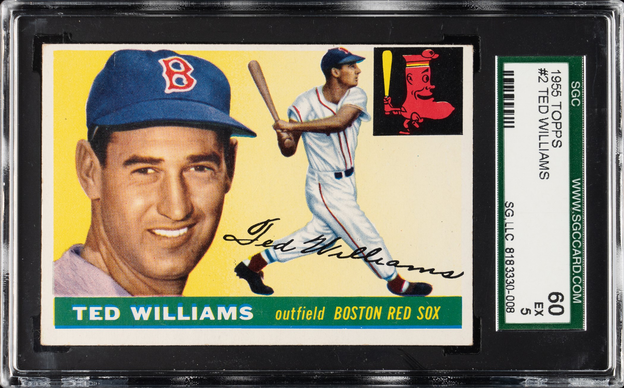 1955 Topps #2 Ted Williams SGC EX 60 - Missing Dots Variation | REA Archive