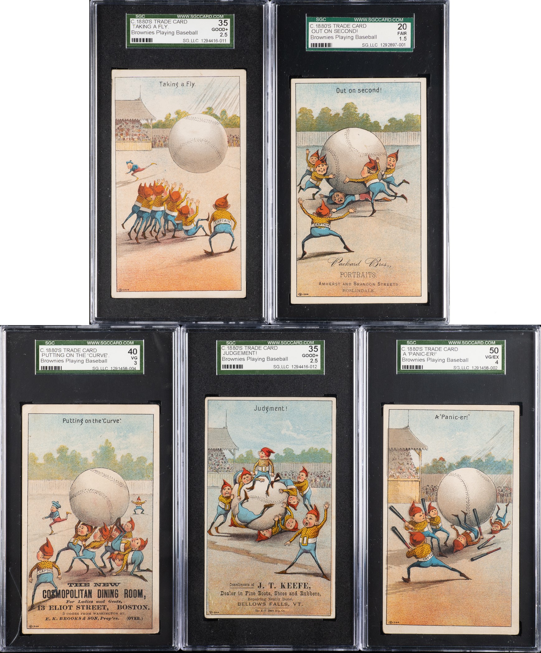 Circa 1880s H804-2A "Vertical Brownie Series" Baseball Trade Card SGC ...