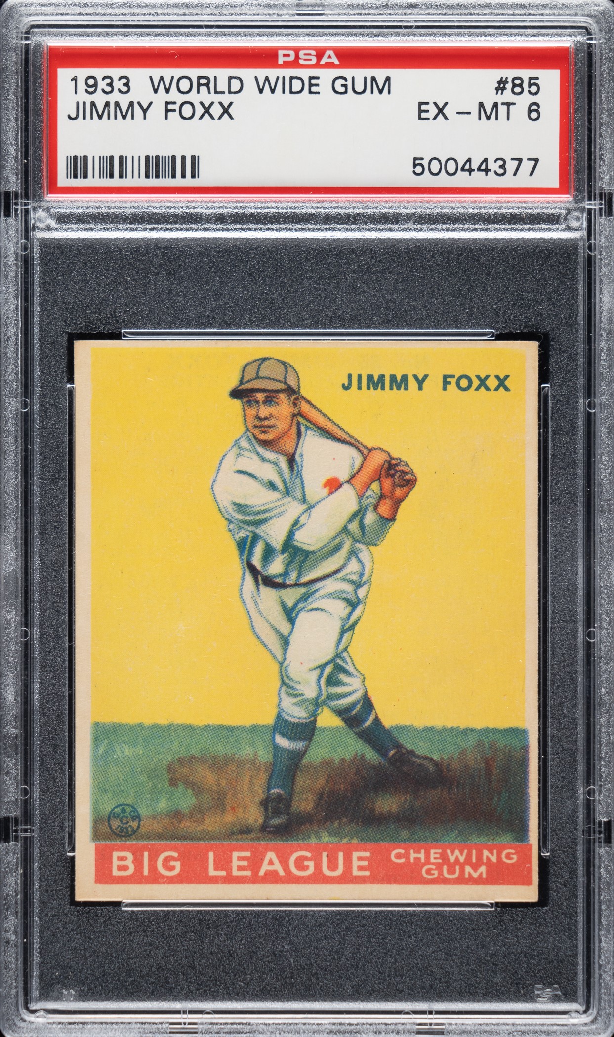 1933 V353 World Wide Gum Canadian Goudey #85 Jimmy Foxx PSA EX-MT 6 ...