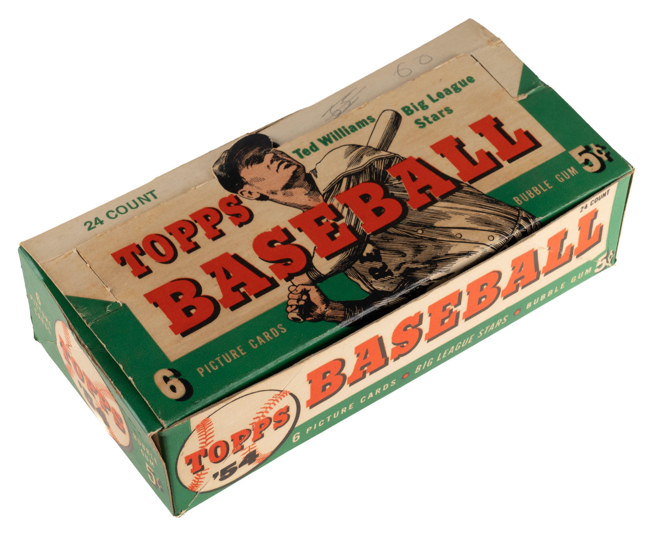 1954 Topps Five-Cent Display Box with Ted Williams on Lid - Dated 1954 ...