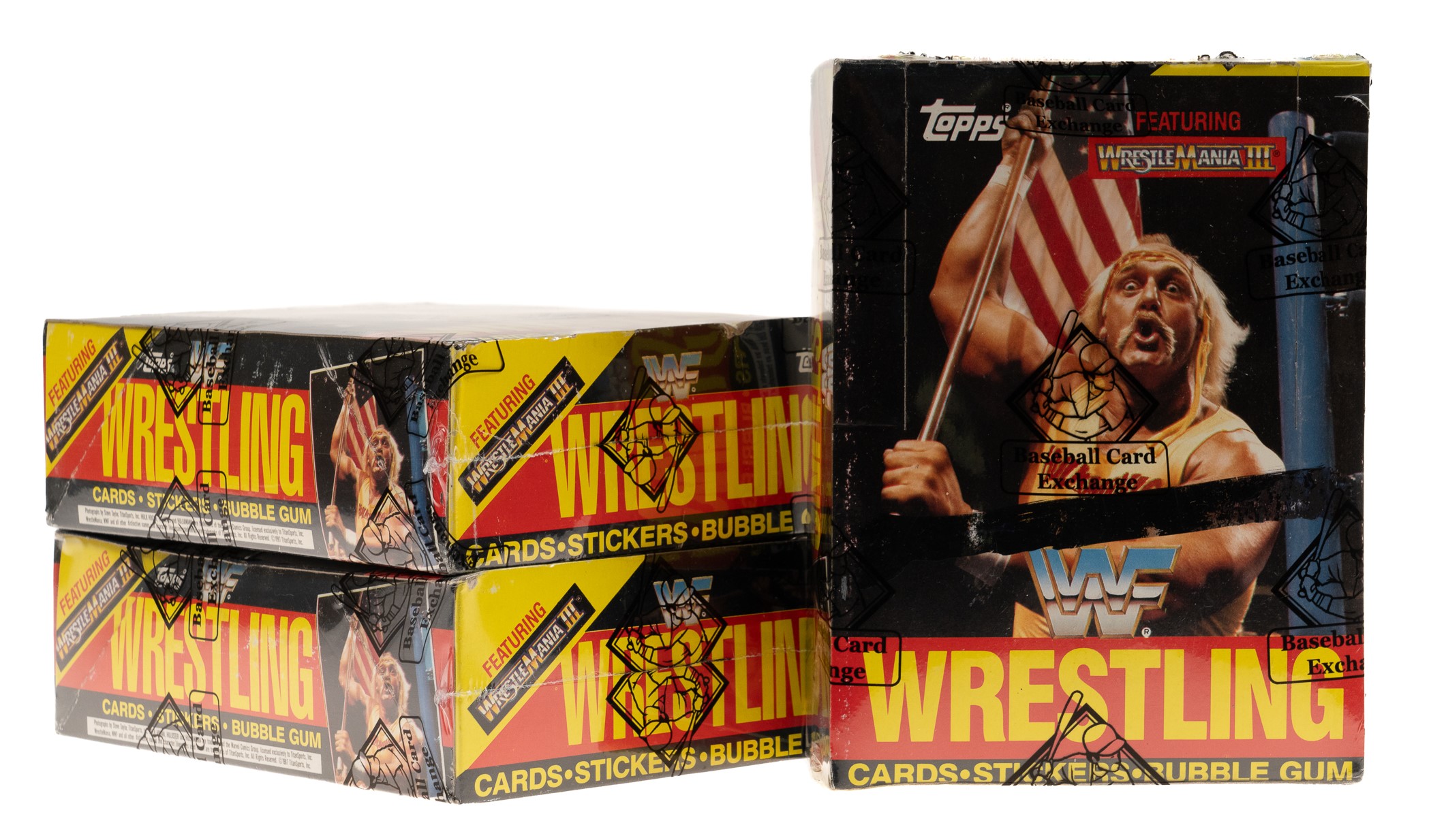 1987 Topps "WWF Wrestling" Unopened Wax Box Trio (3 Boxes, 108 Packs ...