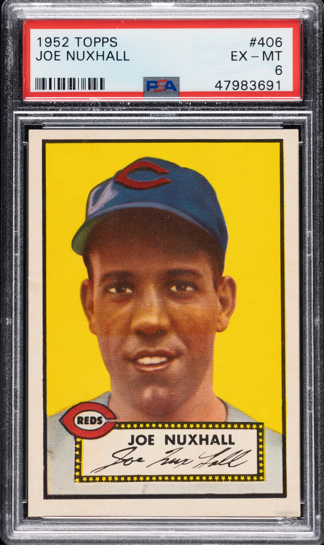 1952 Topps #406 Joe Nuxhall Rookie High Number PSA EX-MT 6 | REA Archive