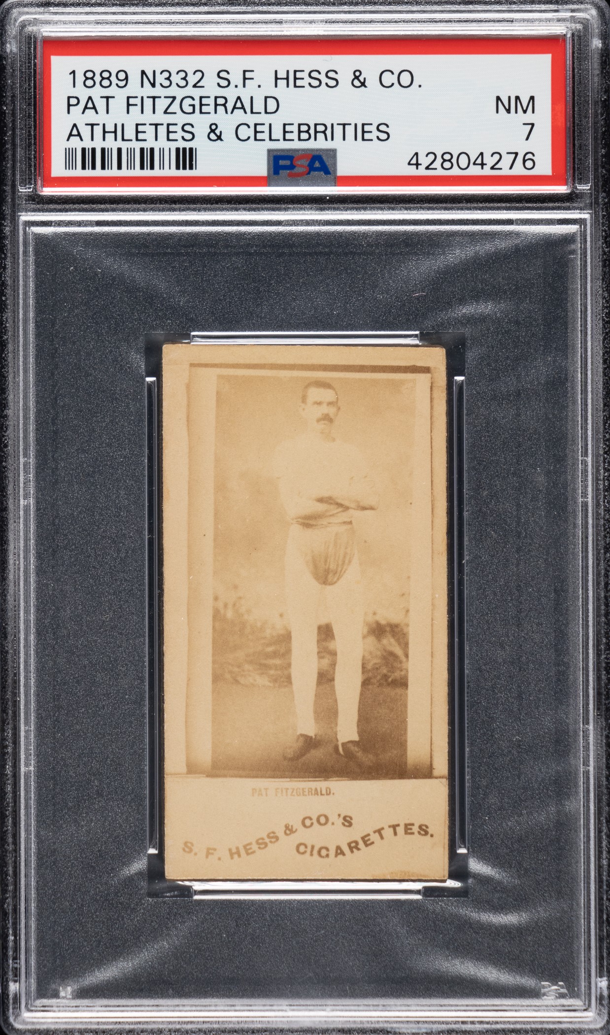 1888 N332 S.F. Hess "Athletes & Celebrities" Pat Fitzgerald PSA NM 7 ...