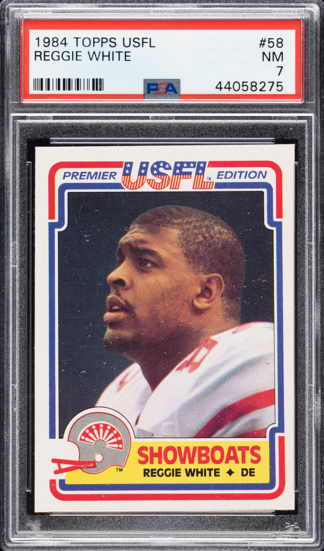 1984 Topps USFL Football #58 Reggie White Rookie PSA NM 7 | REA Archive