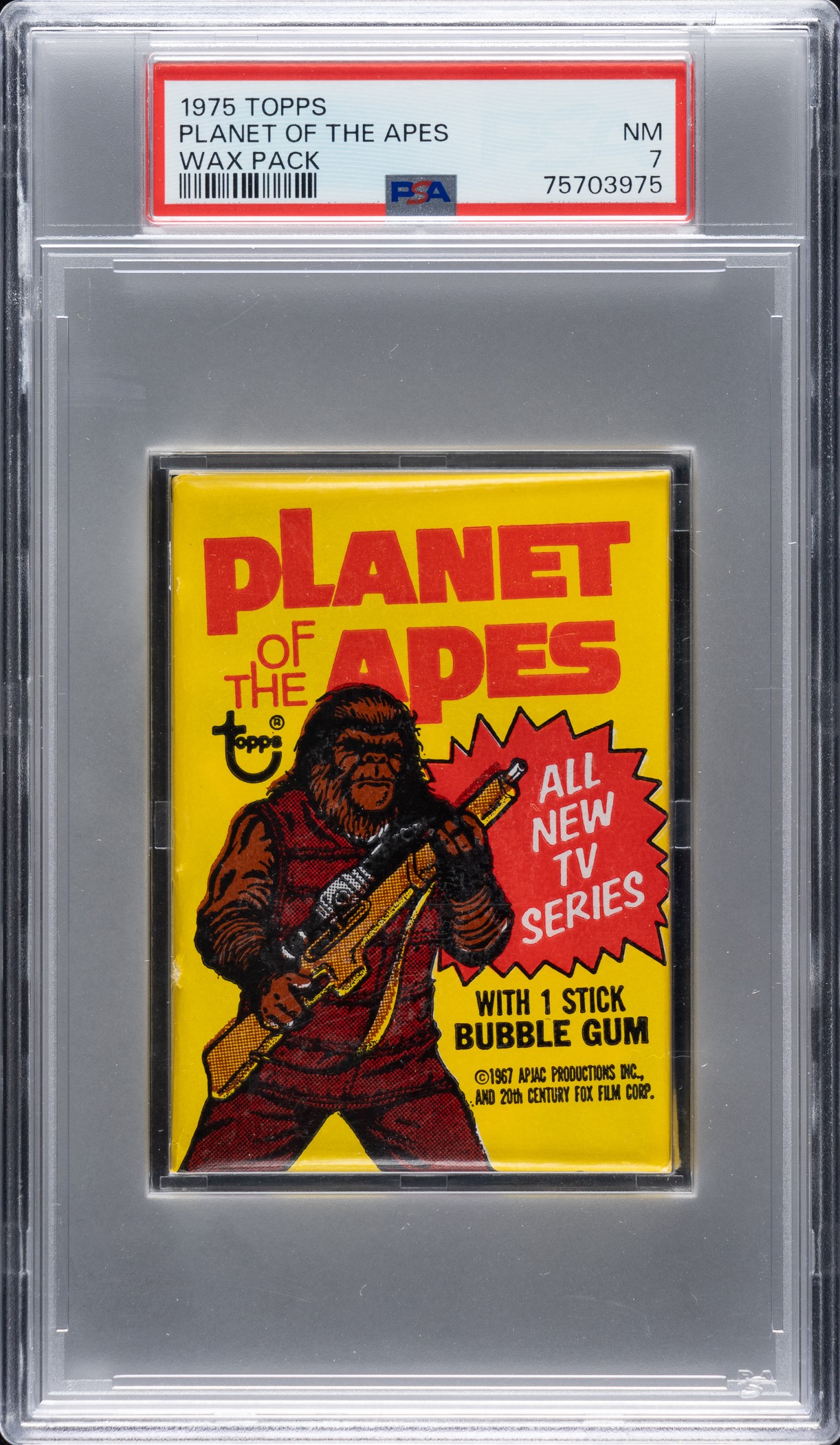 1975 Topps "Planet of the Apes" Unopened Wax Pack PSA NM 7 | REA Archive