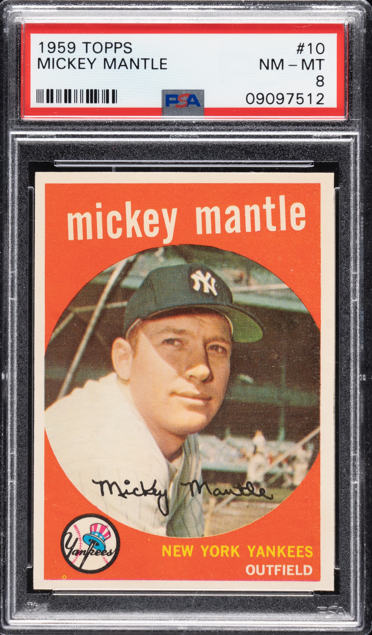 1959 Topps #10 Mickey Mantle PSA NM-MT 8 | REA Archive