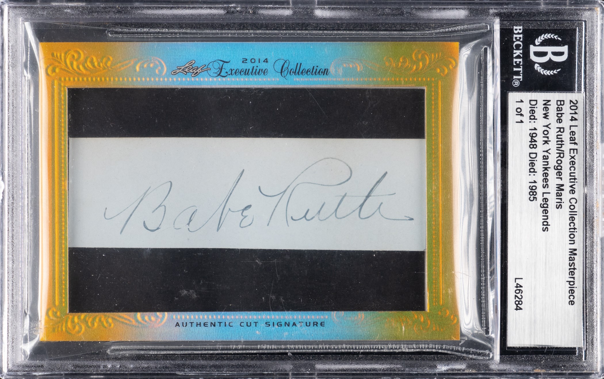 2014 Leaf Executive Collection Masterpiece Babe Ruth and Roger Maris ...