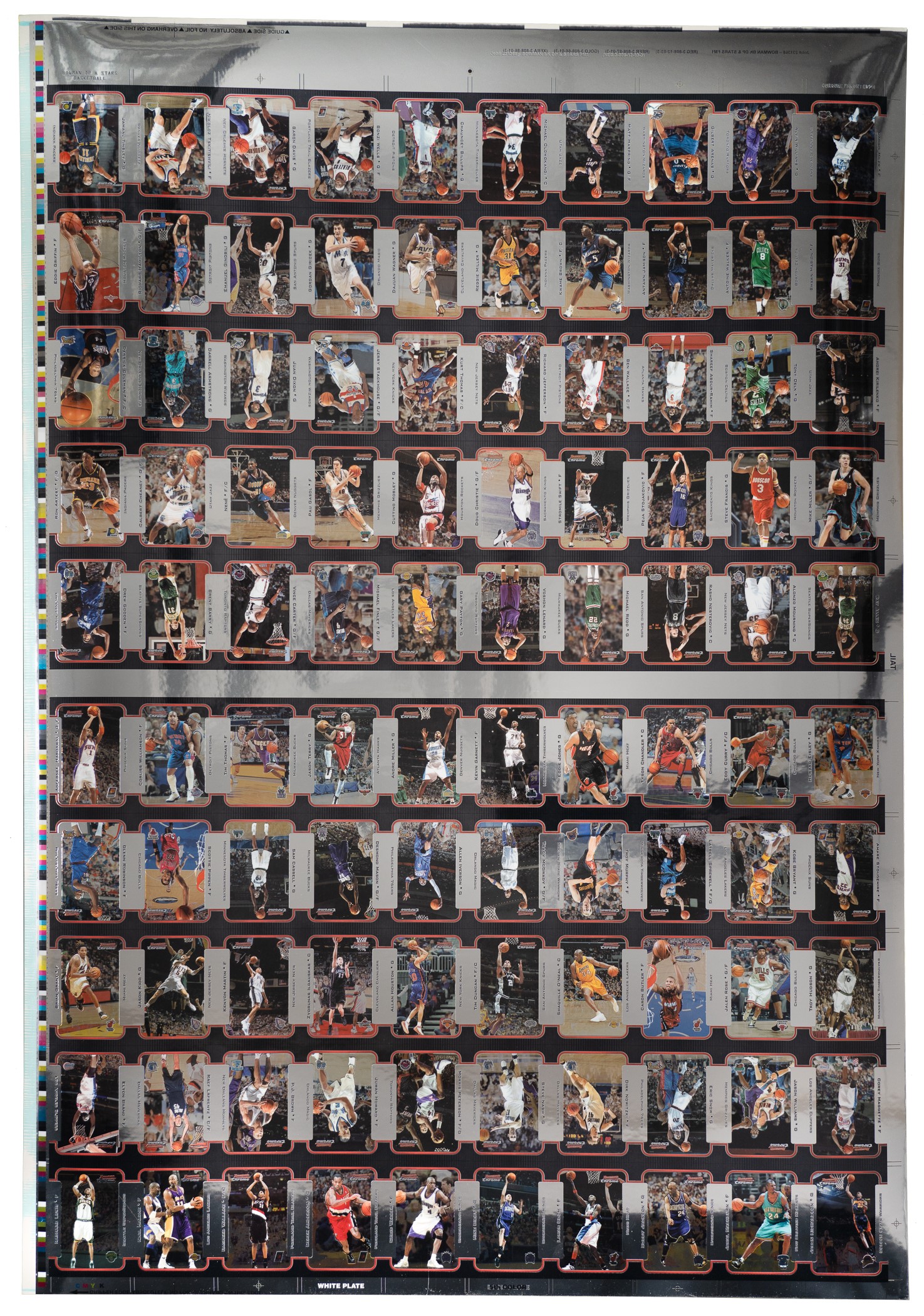 2003-2004 Bowman Basketball Chrome and Chrome Refractor Uncut Sheet ...