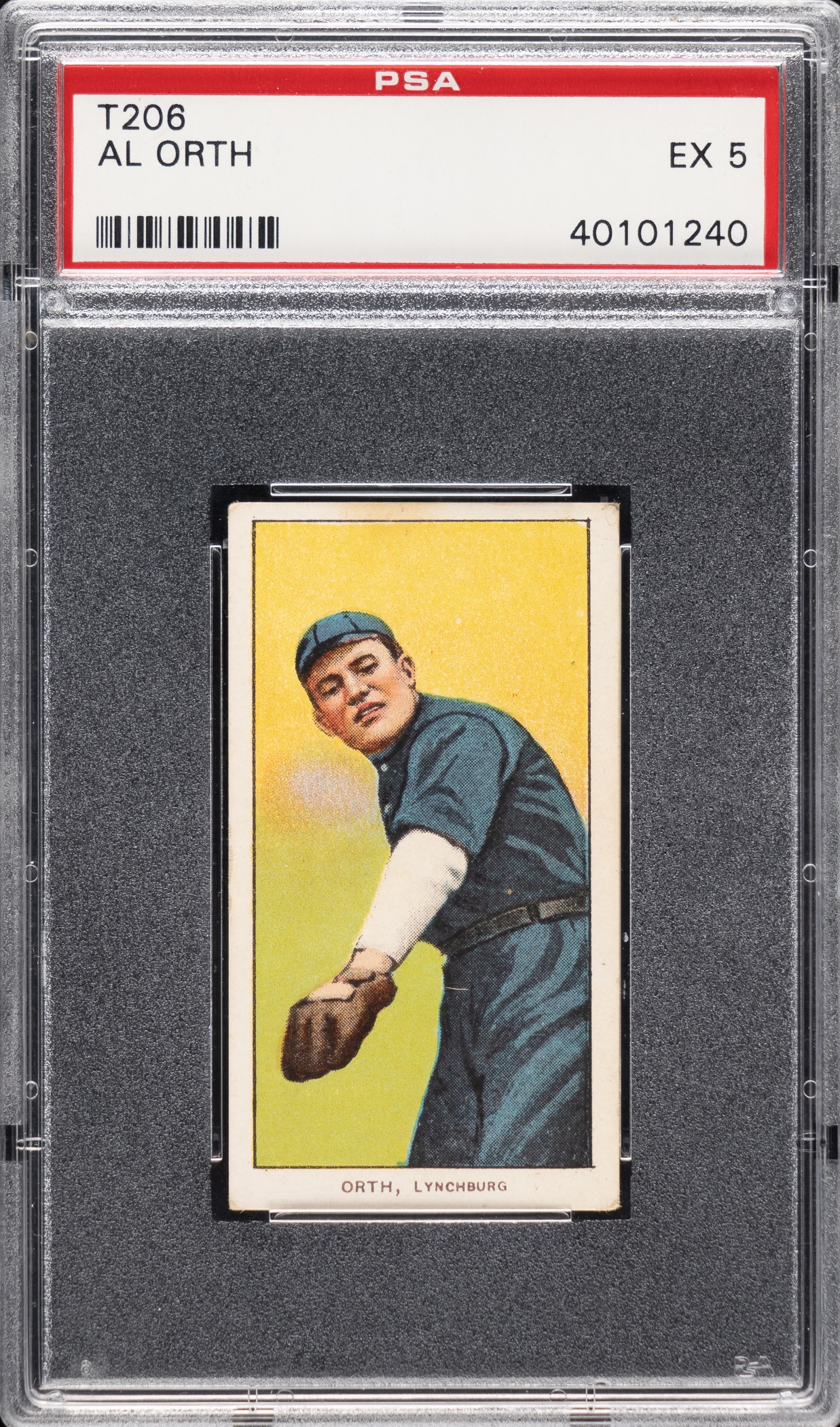 1909-1911 T206 White Border Al Orth Southern Leaguer PSA EX 5 | REA Archive
