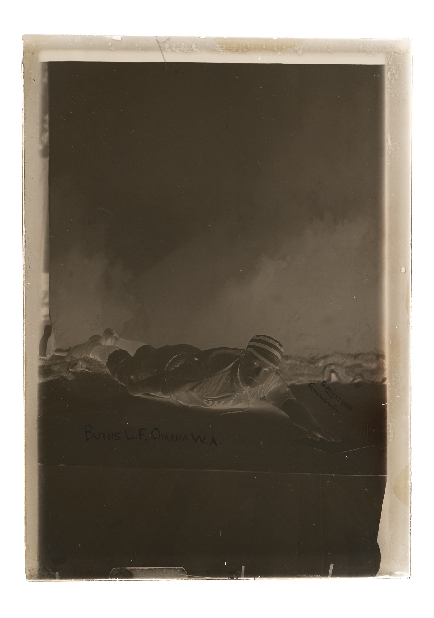 1887-1889 N172 Old Judge Jim Burns Glass-Plate Negative - Sliding Pose ...