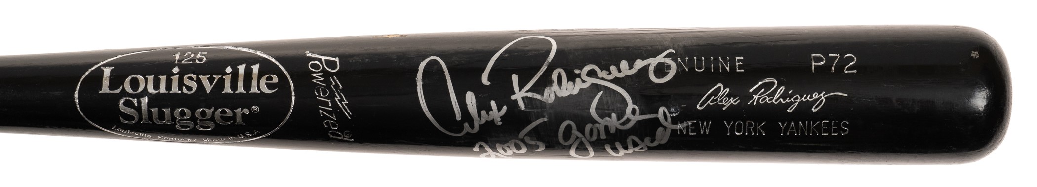2005 Alex Rodriguez New York Yankees Signed Game-Used Bat - MVP Season ...