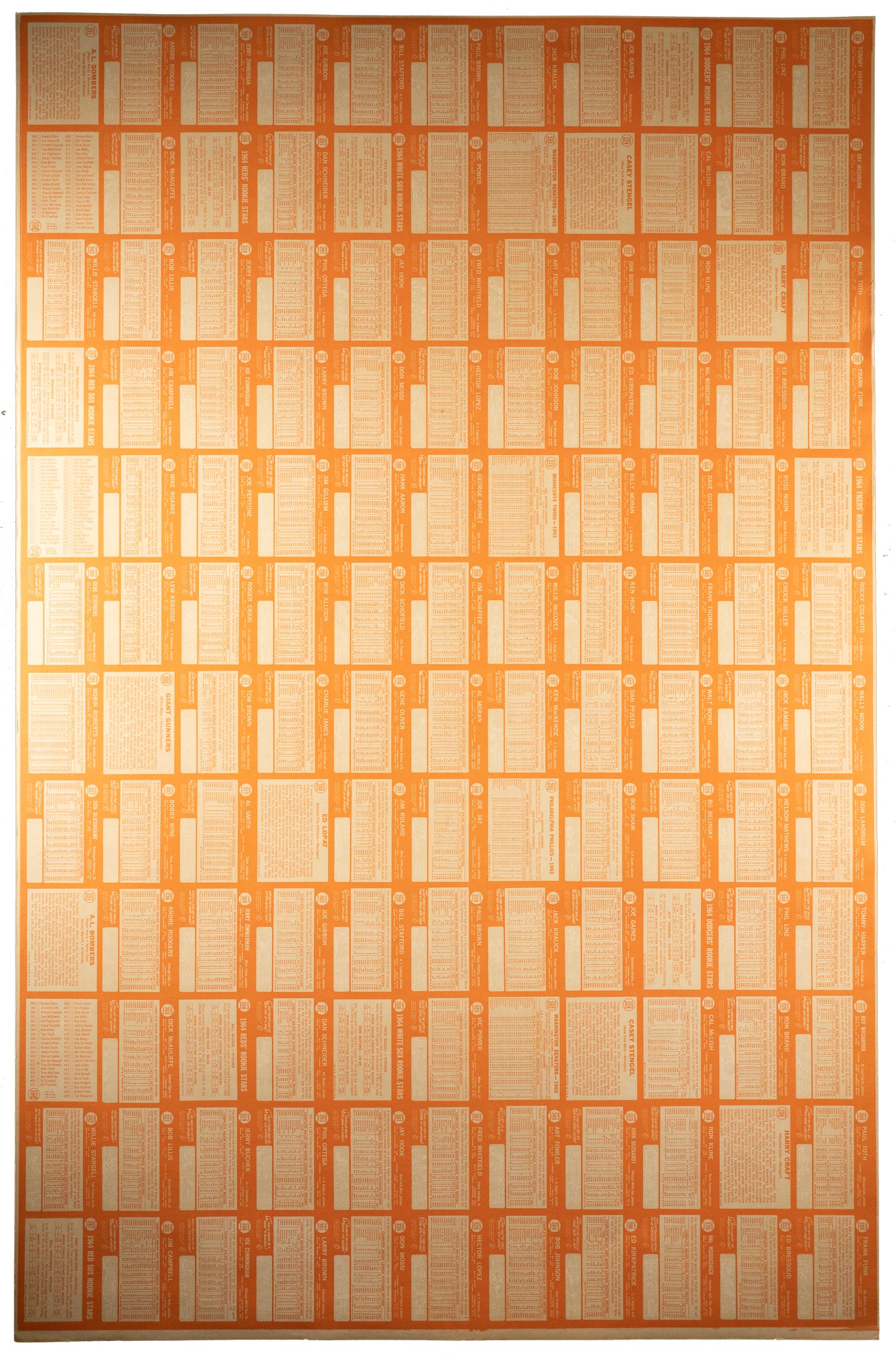 1964 Topps Uncut Sheet (132 Cards) with Hank Aaron and Two "A.L ...