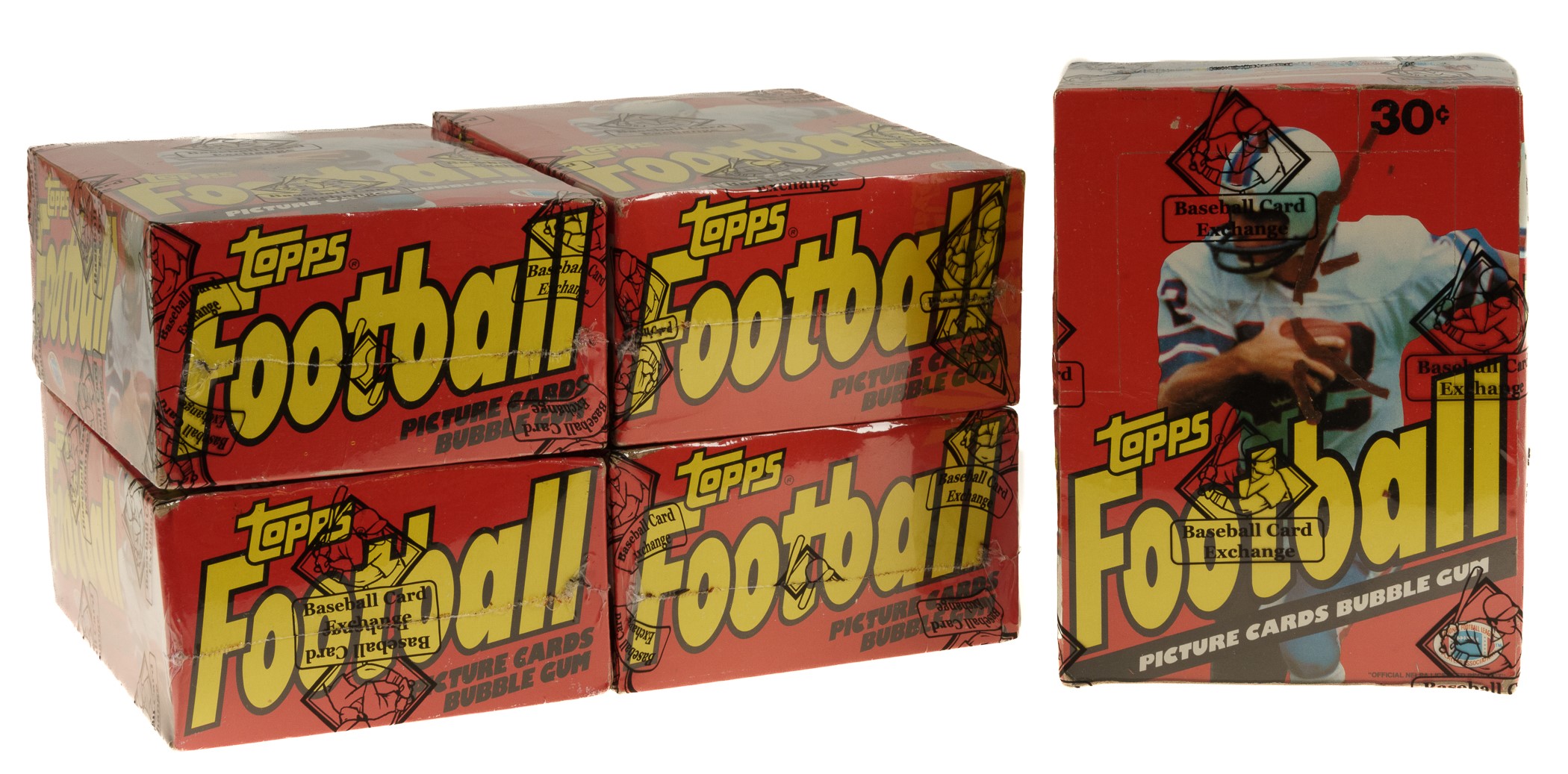 1983 Topps Football Unopened Wax Box Collection In 1981 Display Boxes ...