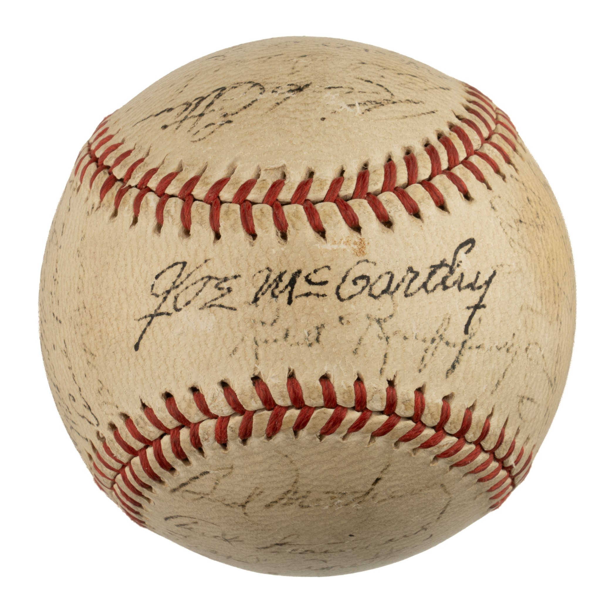 1945 New York Yankees Team-Signed Baseball with Joe McCarthy and Red ...