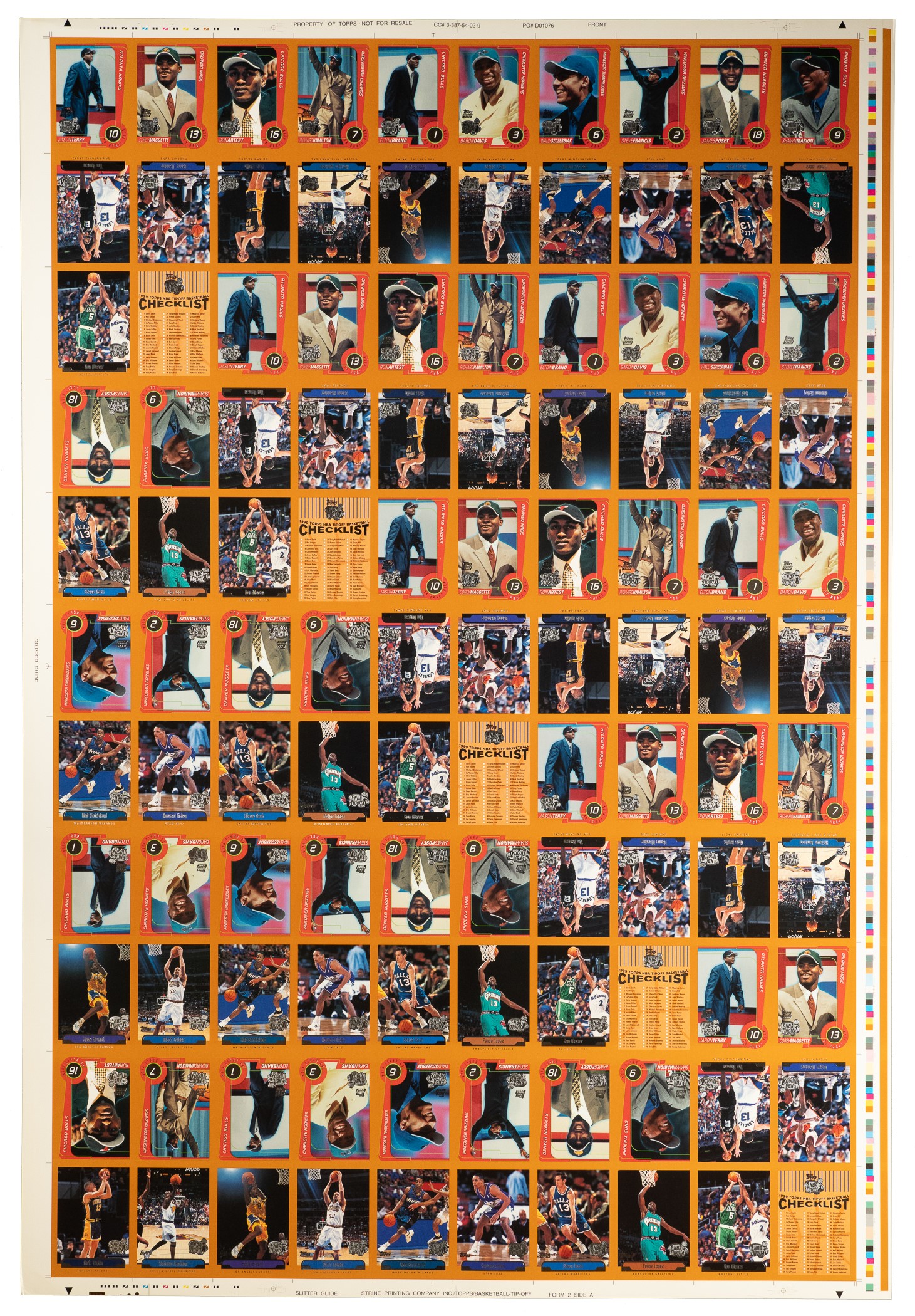1990s to 2000s Topps and Bowman Basketball Uncut Sheet Collection (61 ...