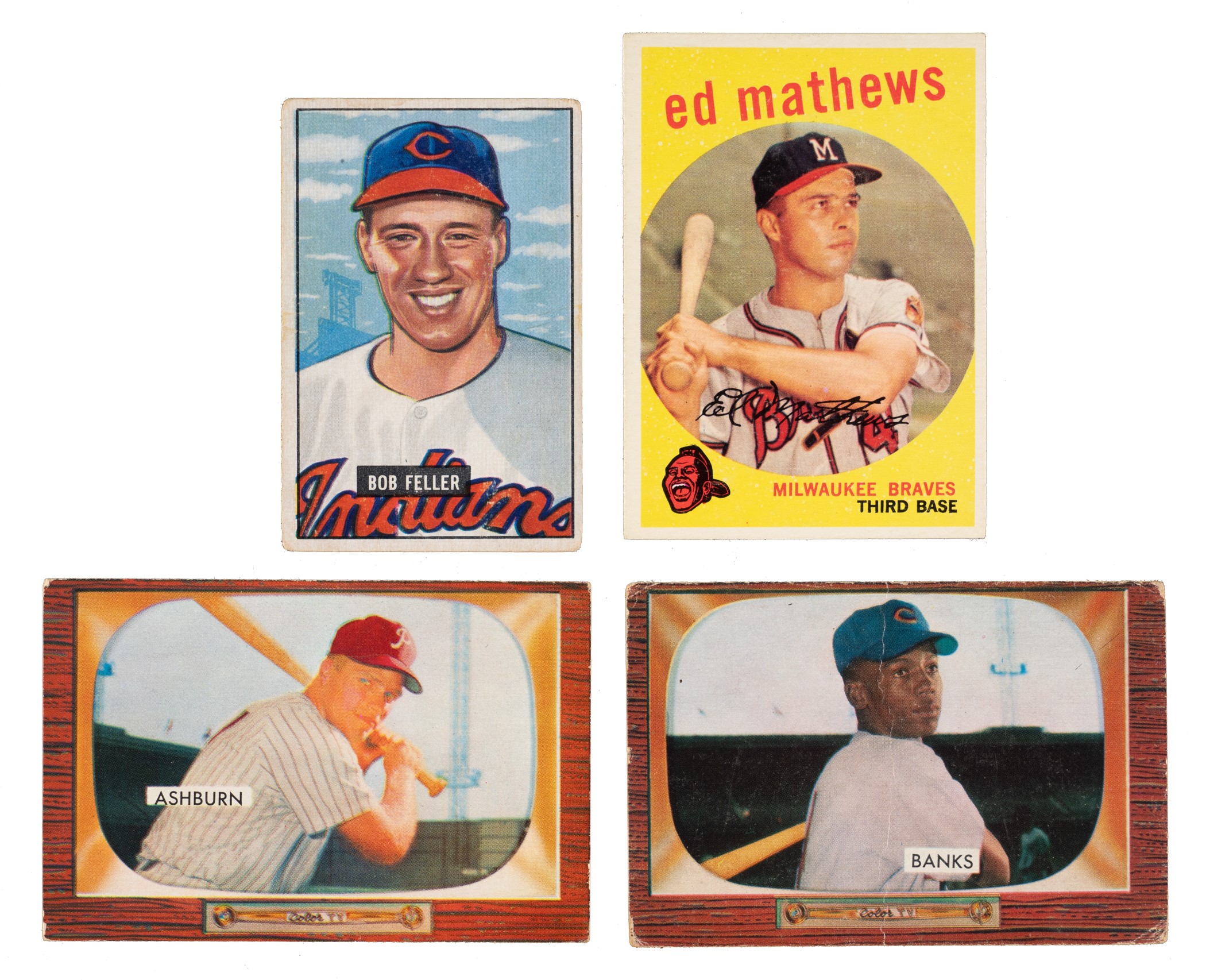 1951 to 1965 Topps and Bowman Collection (21) Including Ernie Banks ...