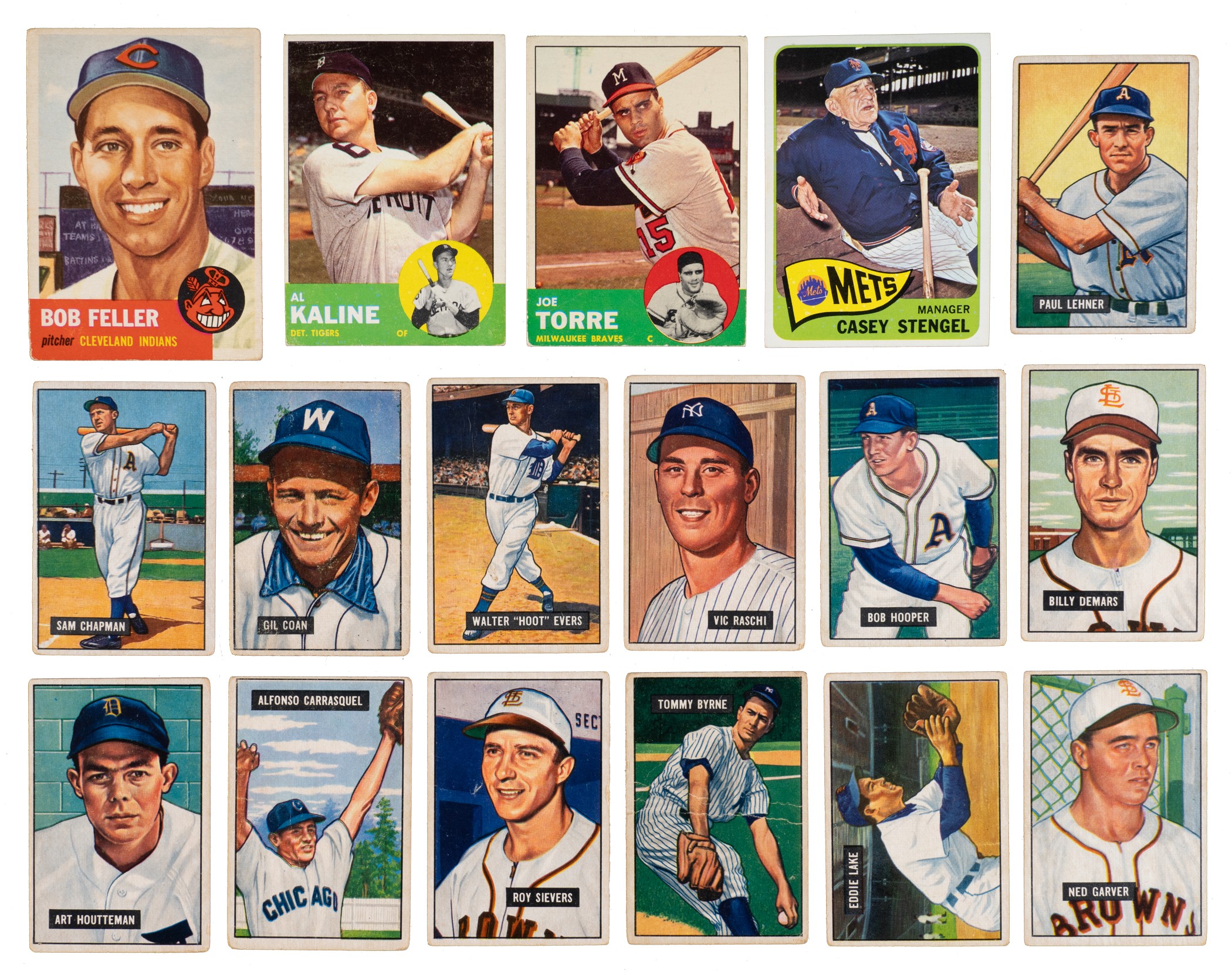 1951 to 1965 Topps and Bowman Collection (21) Including Ernie Banks ...