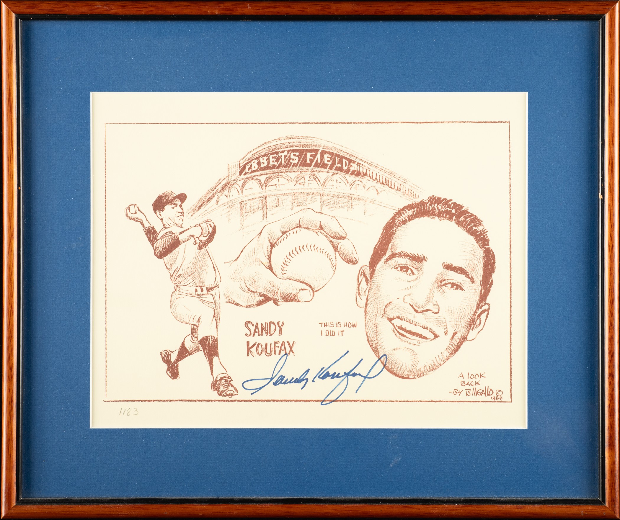 1988 Sandy Koufax Signed Bill Gallo Print | REA Archive