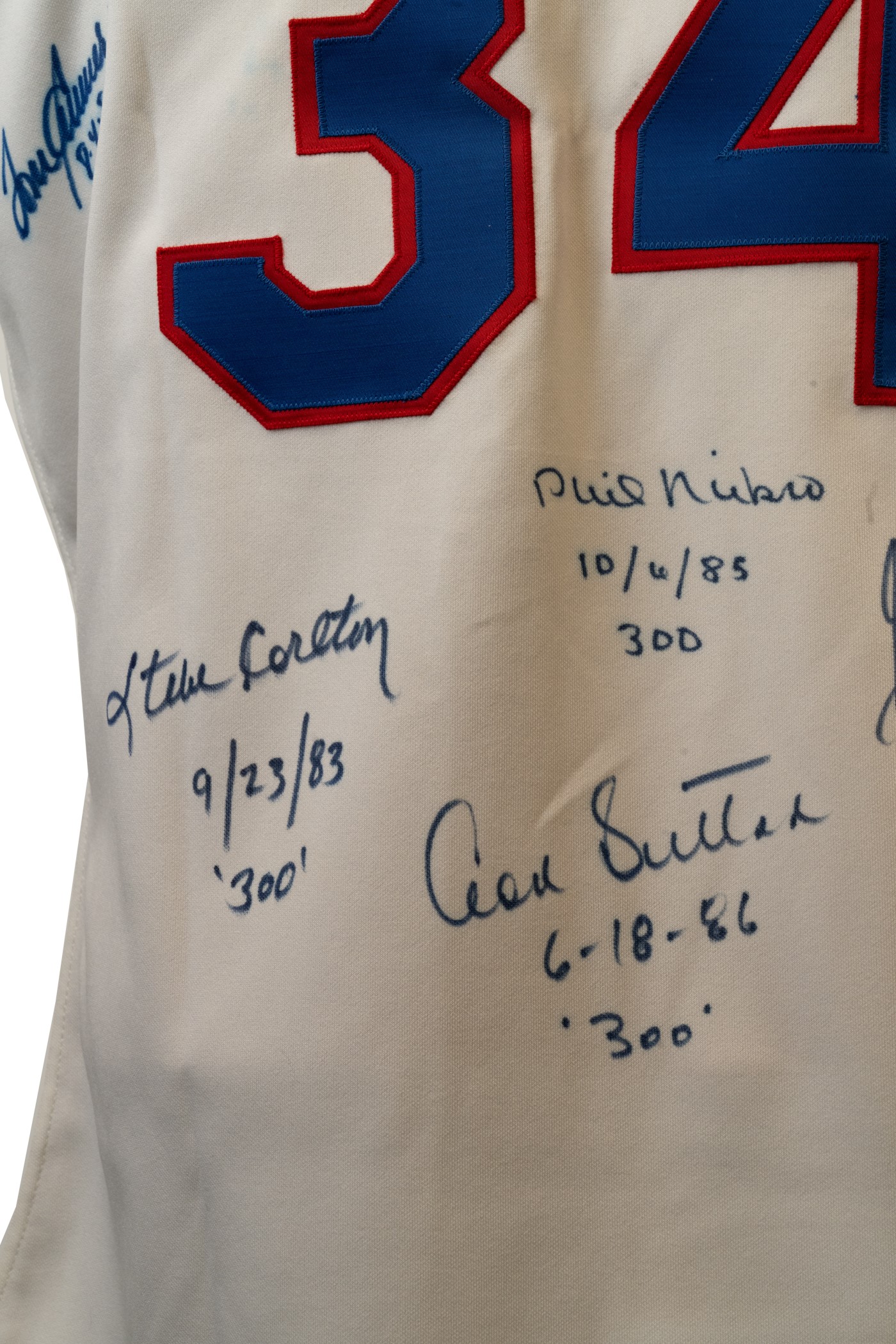 300 Wins Multi-Signed Jersey with Nolan Ryan, Tom Seaver, and Warren ...