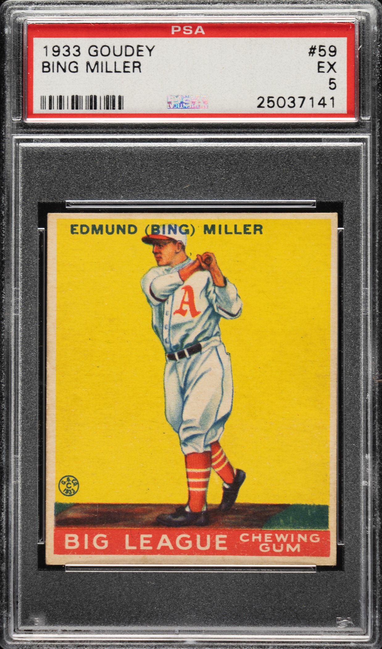1933 R319 Goudey #59 Bing Miller PSA EX 5 | REA Archive