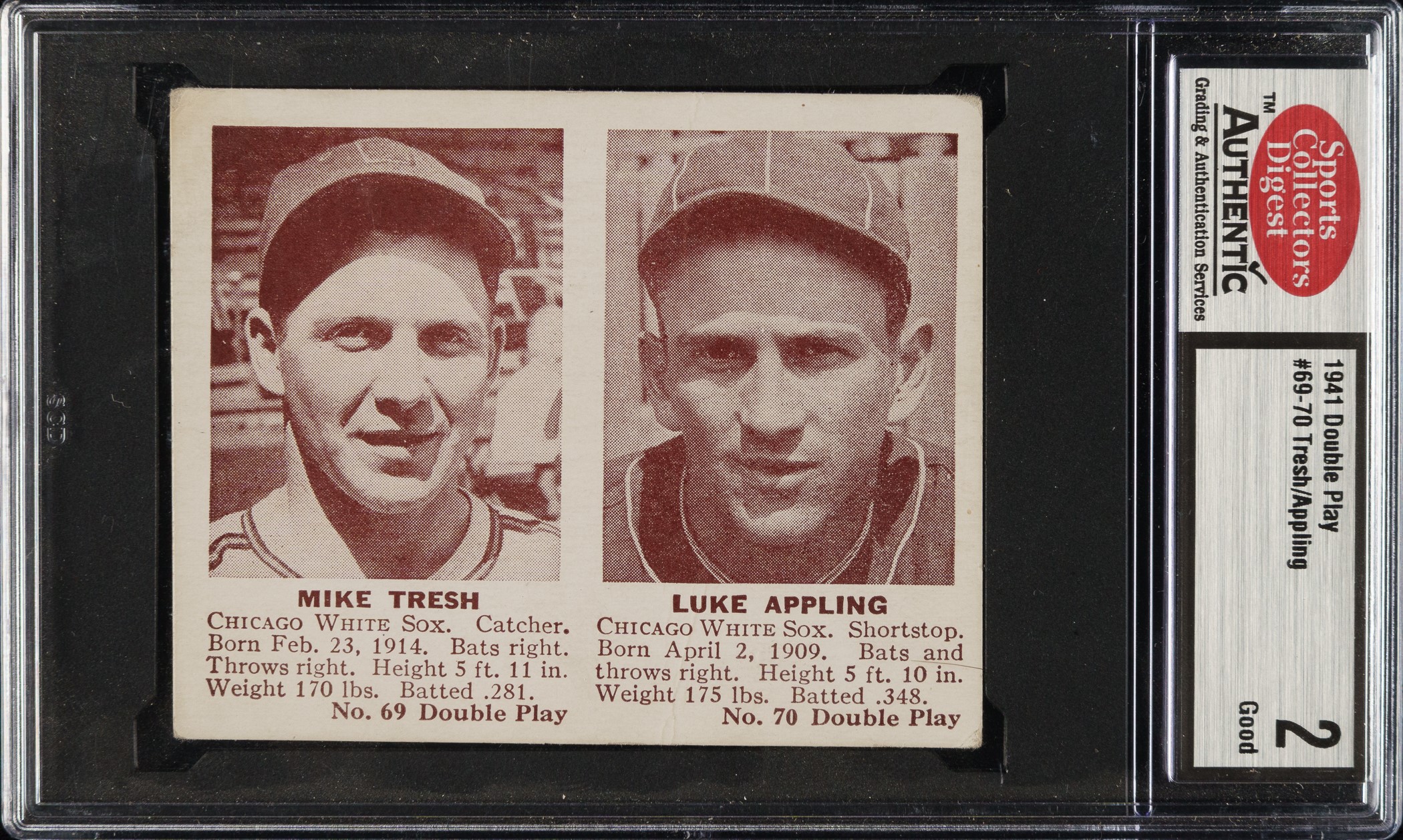 1941 R330 Double Play #69/70 Luke Appling/Tresh SCD GOOD 2 | REA Archive