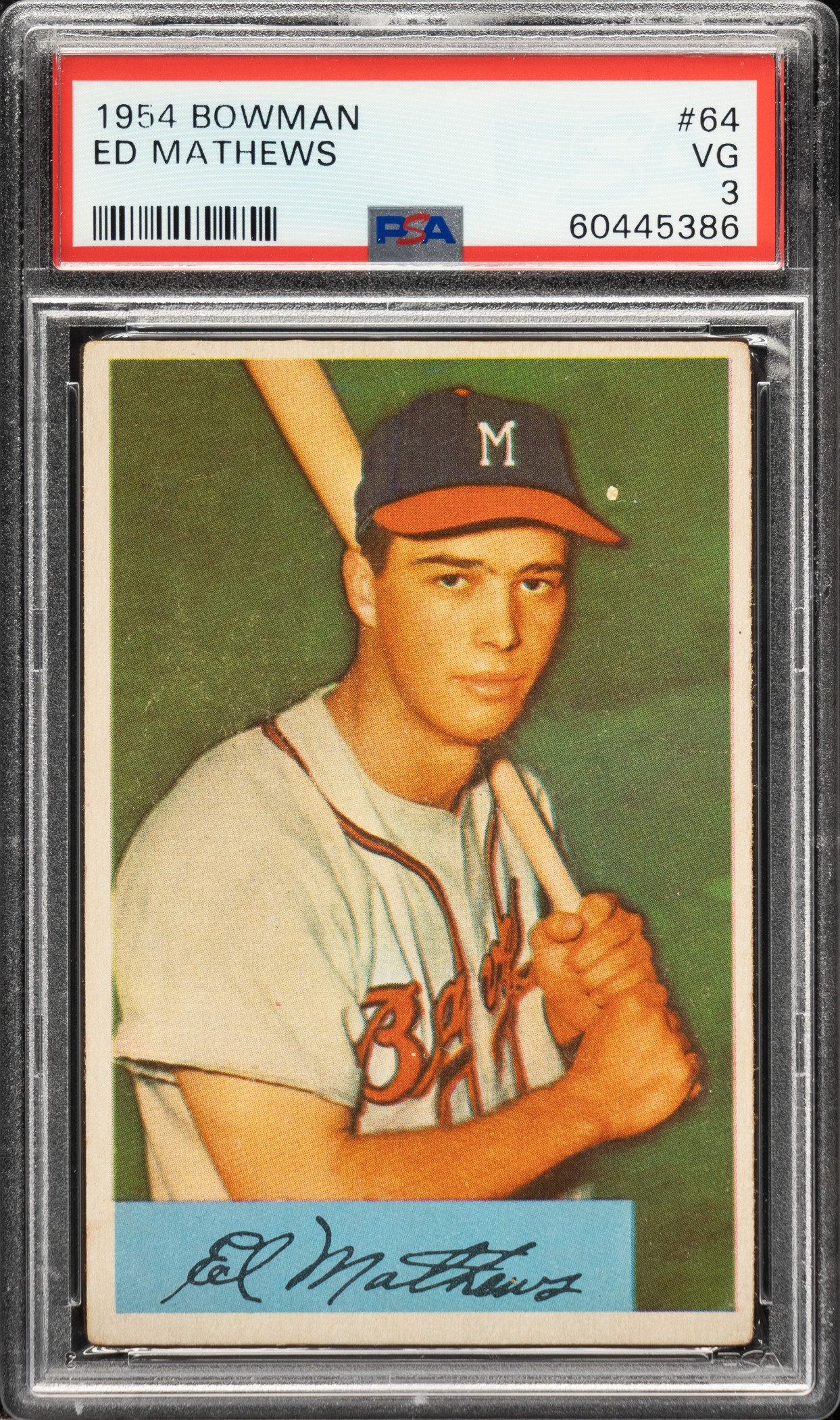 1954 Bowman #64 Ed Mathews PSA VG 3 | REA Archive