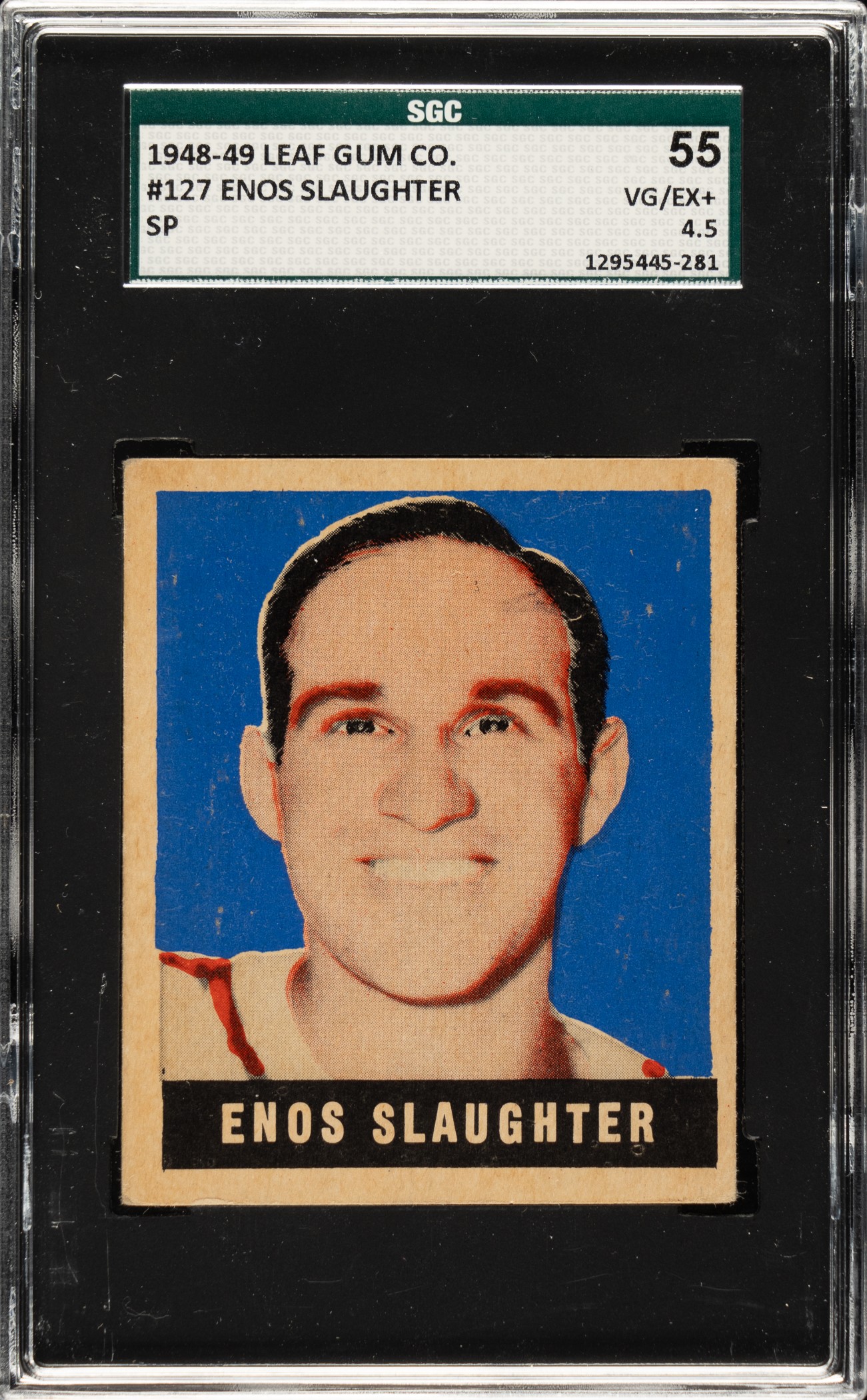 1948-1949 Leaf #127 Enos Slaughter Rookie Short Print SGC VG/EX+ 55 ...
