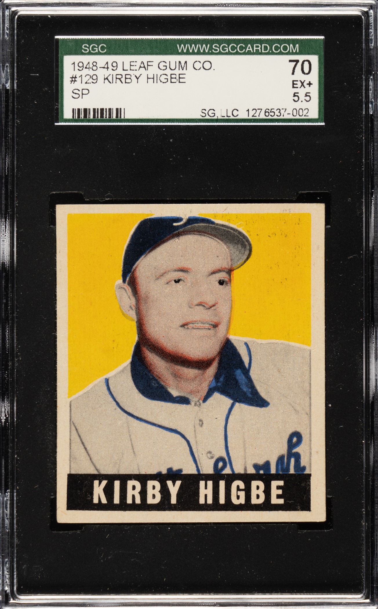 1948-1949 Leaf #129 Kirby Higbe Short Print SGC EX+ 5.5 | REA Archive