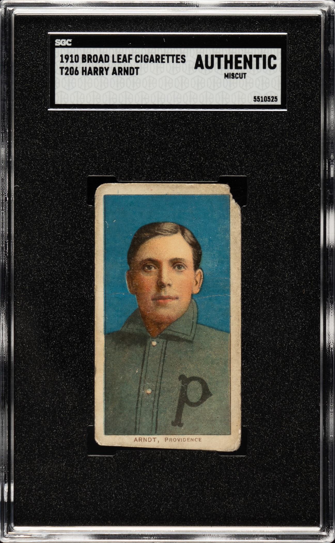 1909-1911 T206 White Border Harry Arndt SGC Authentic - Broad Leaf 350 ...