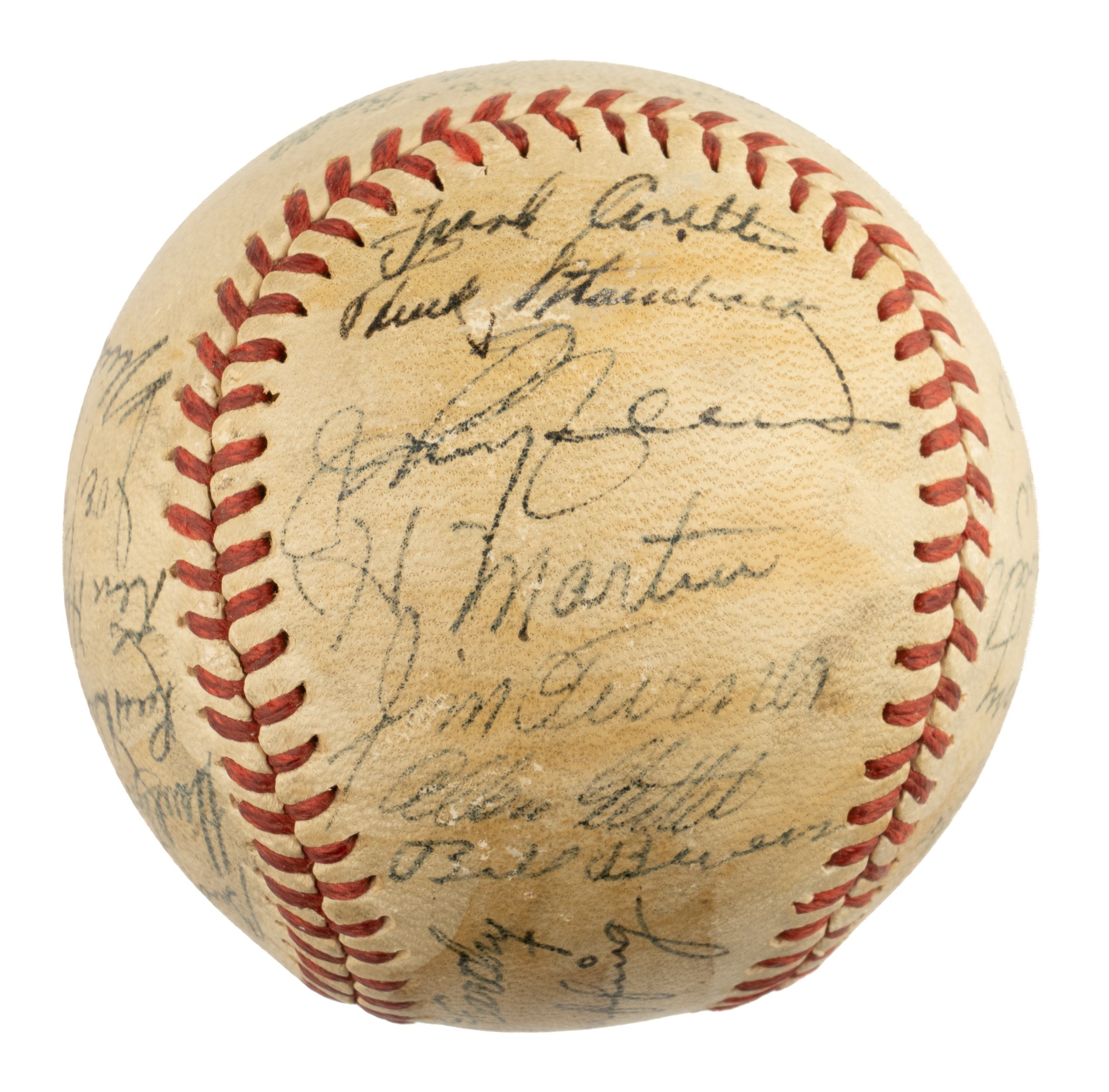 1945 New York Yankees Team-Signed Baseball with Red Ruffing | REA Archive