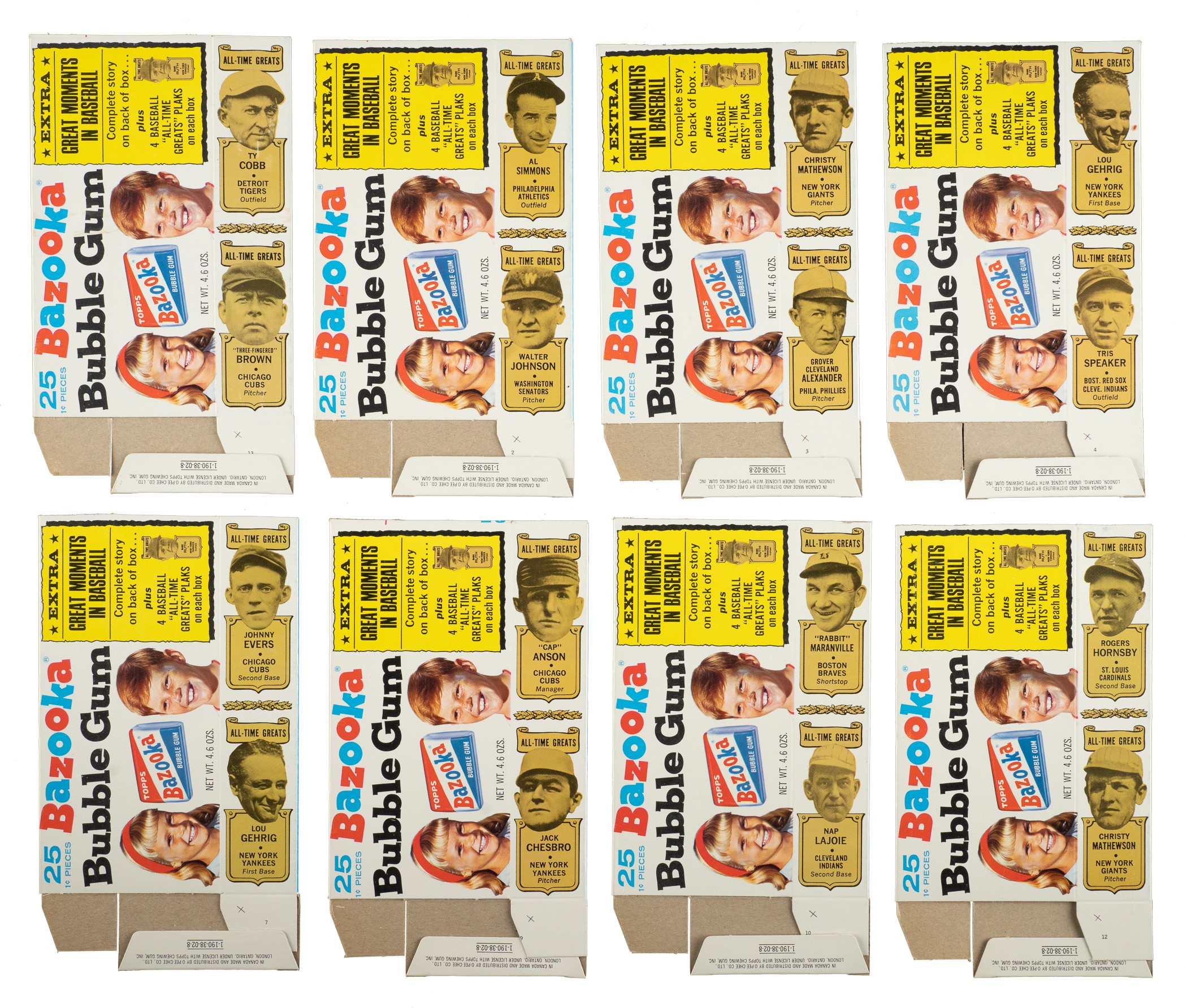 1969-1970 Bazooka "Baseball Extras" Complete Set (12 Boxes) | REA Archive