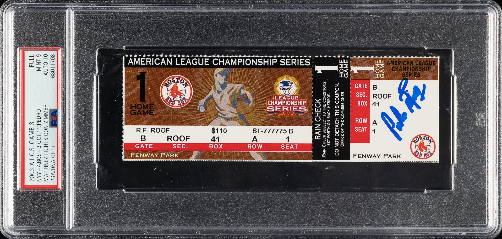2003 ALCS Boston Red Sox (vs. New York Yankees) Full Ticket Signed by ...