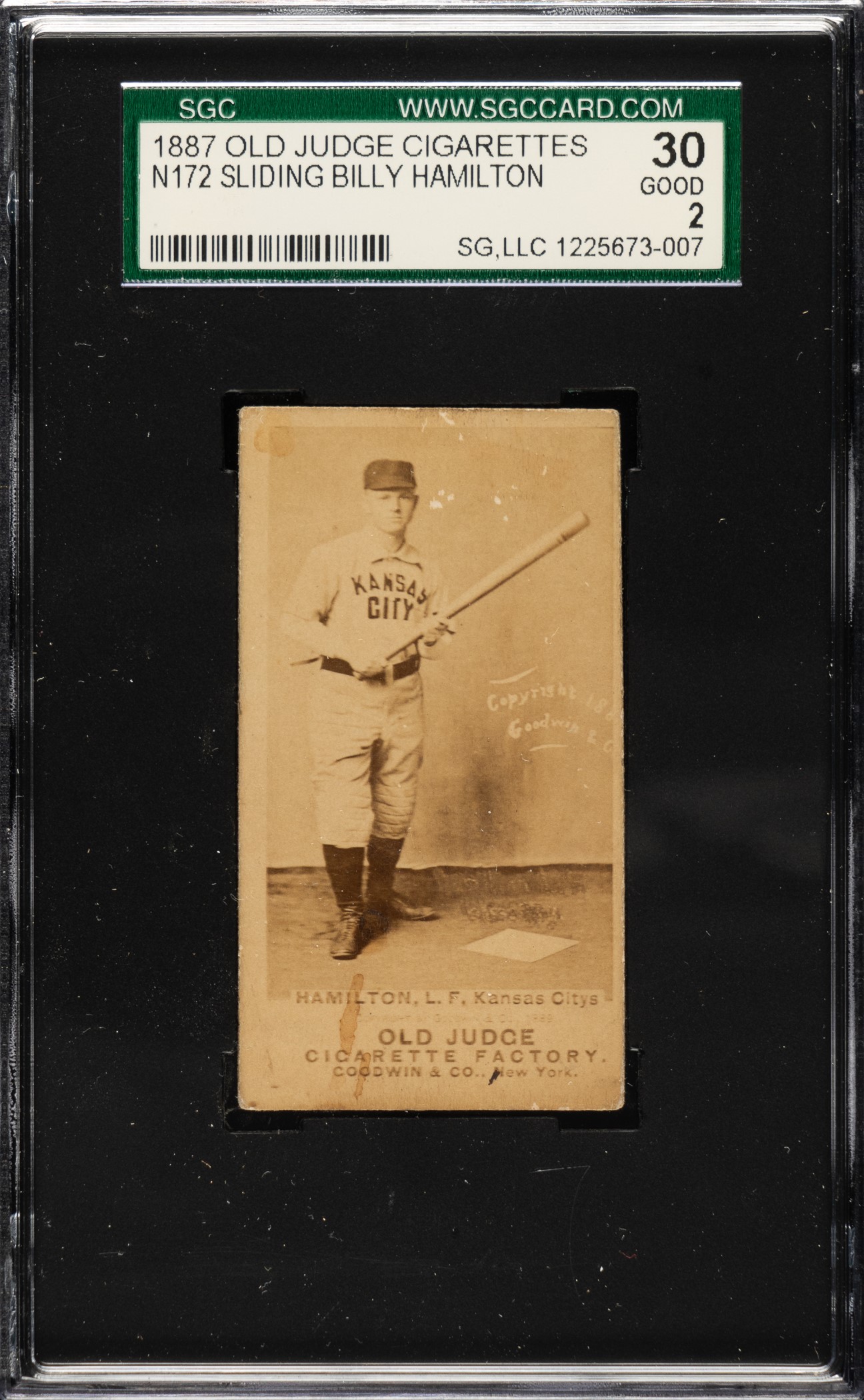 1889 N172 Old Judge Billy Hamilton Rookie SGC GOOD 30 | REA Archive