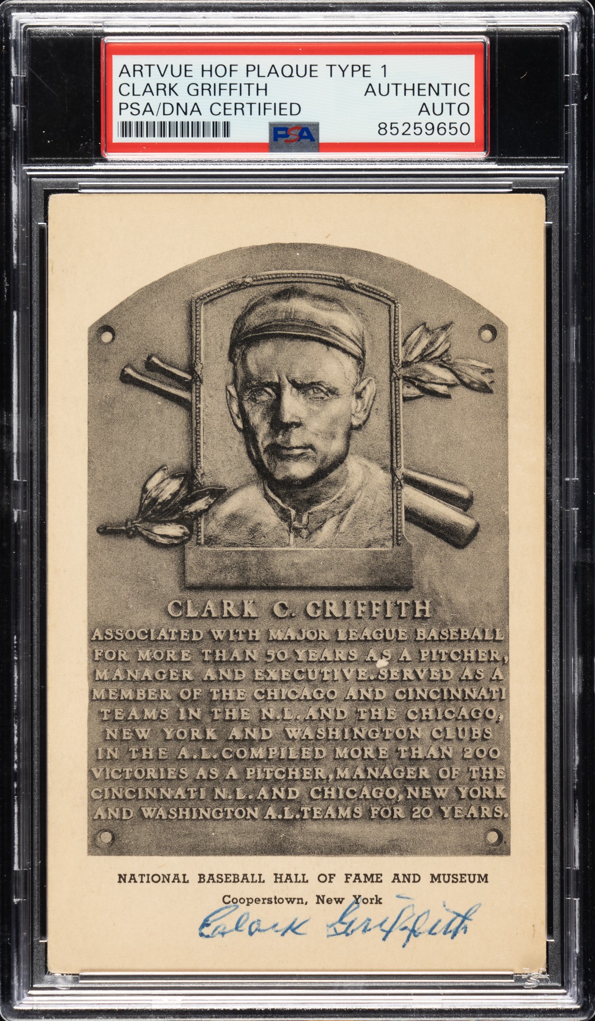 Signed 1946-1952 Albertype (Type 2) Black-and-White Hall of Fame ...