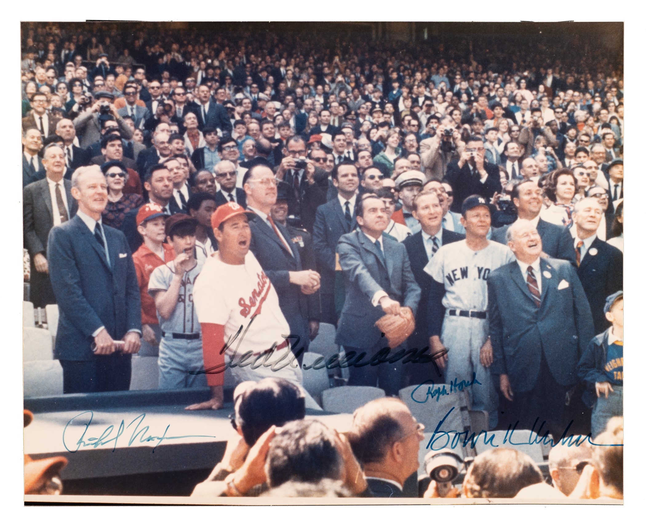 1969 Richard Nixon "First Pitch" Photograph Signed by Nixon, Ted ...