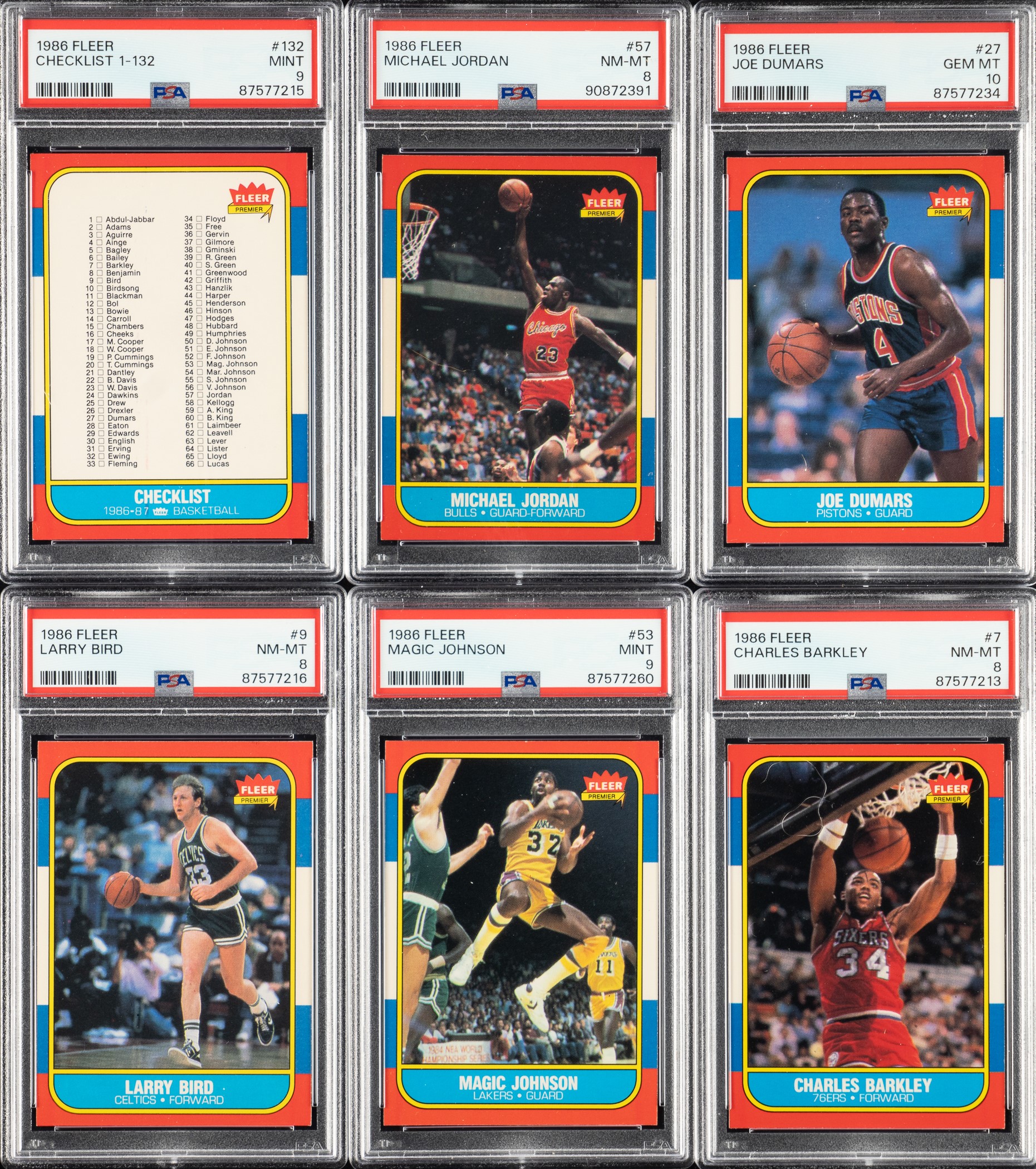 High-Grade 1986-1987 Fleer Basketball PSA-Graded Complete Set (132 ...
