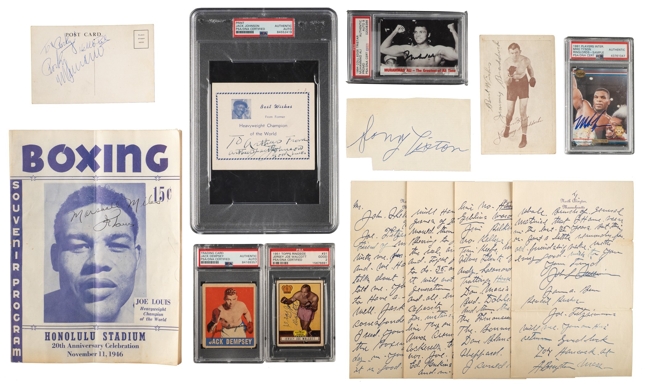 Extensive Heavyweight Boxing Champions Signature Collection (69) with ...